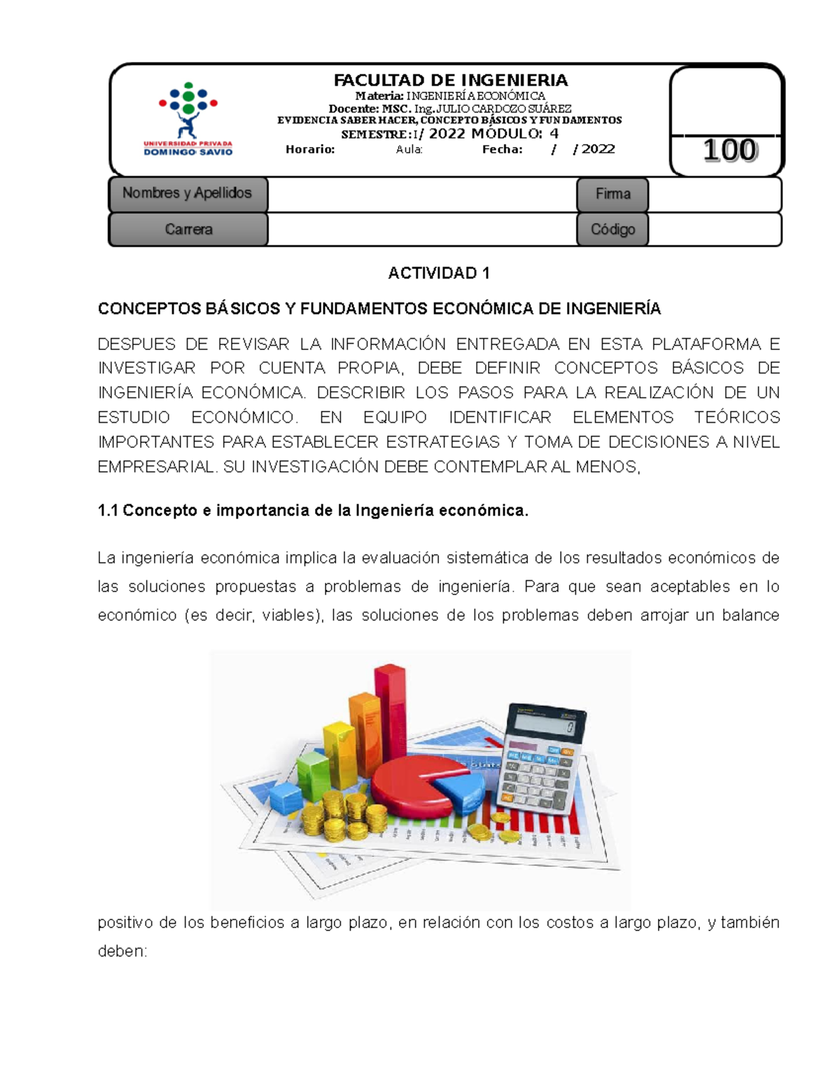 Actividad 1 - Conceptos Básicos DE Ingeniería Económica - ACTIVIDAD 1 CONCEPTOS BÁSICOS Y - Studocu