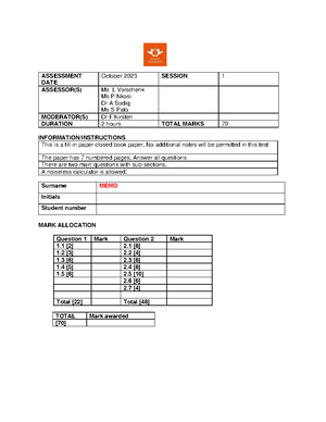 2B 2009 Exam memo (2) (1) - DEPARTMENT OF ECONOMICS AND ECONOMETRICS ...