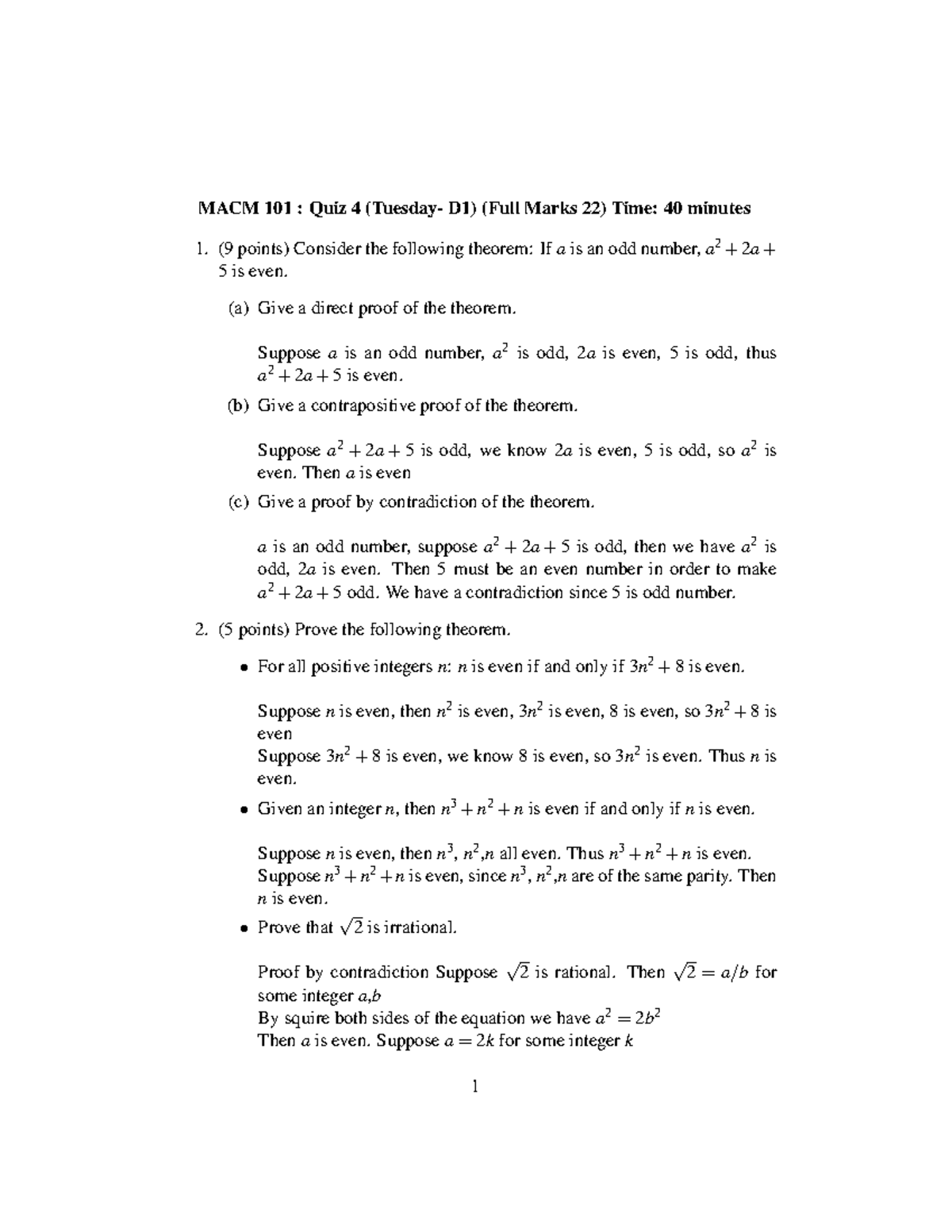 Proof-Examples - Proof Example, proof theorem quiz question. - MACM 101 ...