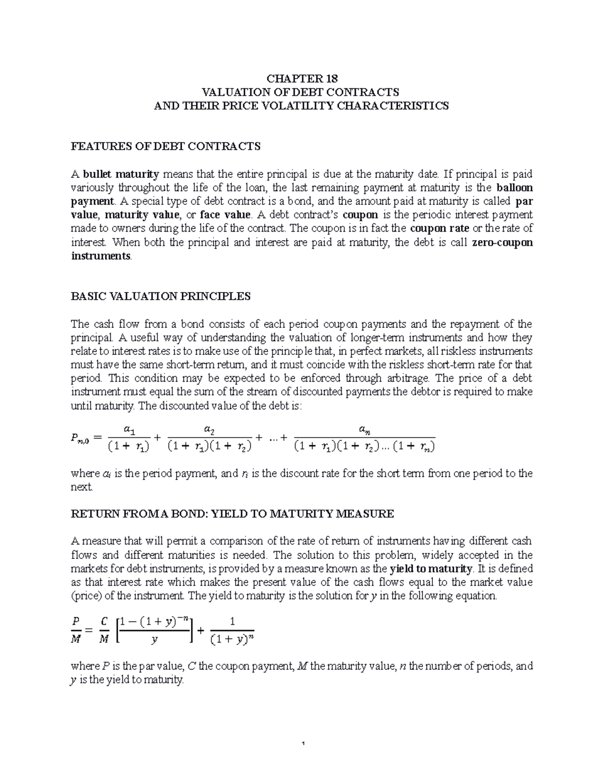 Fabozzi IM CH18 - Information - CHAPTER 18 VALUATION OF DEBT CONTRACTS ...