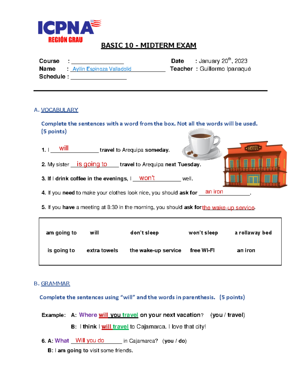 Basic 10 - Midterm Exam (online) - BASIC 10 - MIDTERM EXAM Course ...