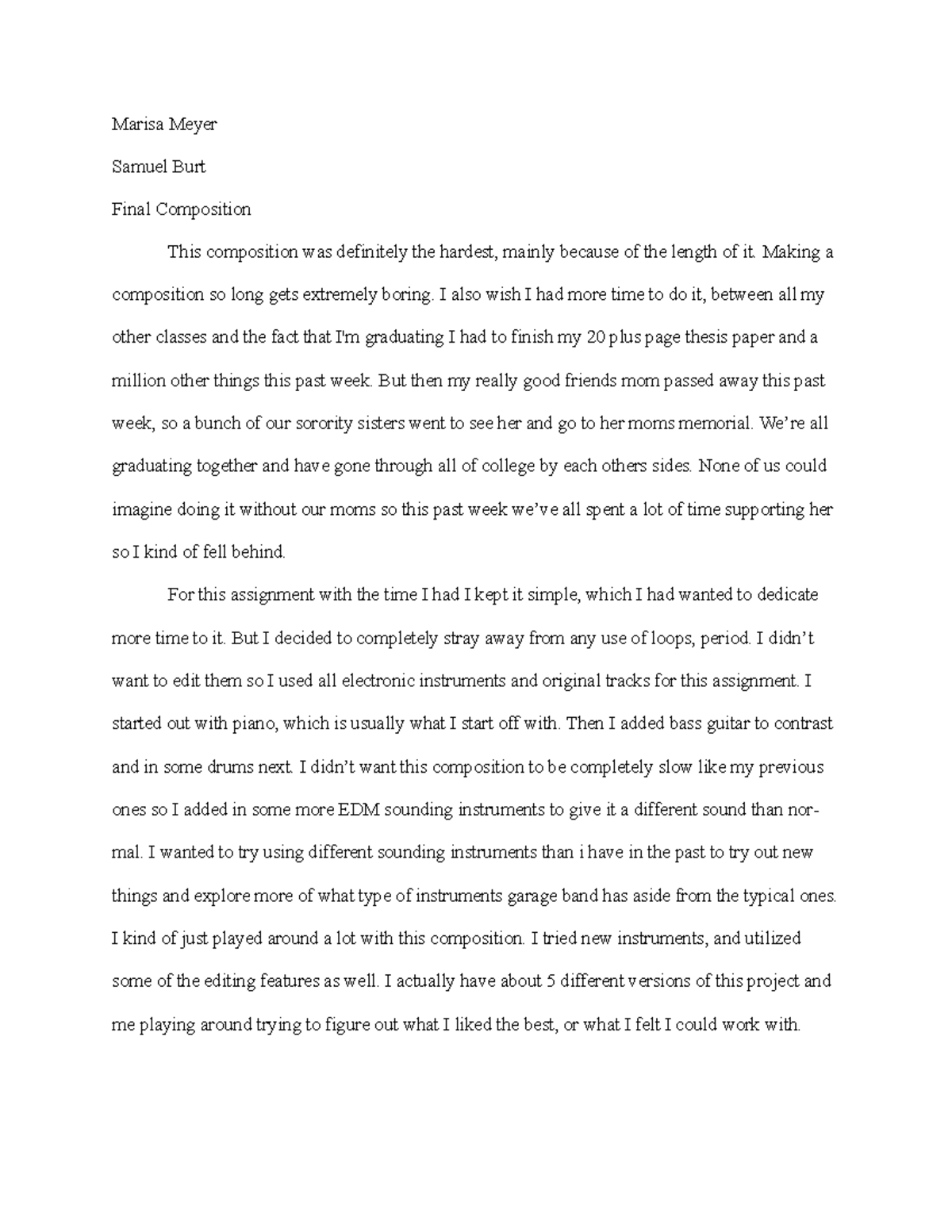 Final comp - Marisa Meyer Samuel Burt Final Composition This ...