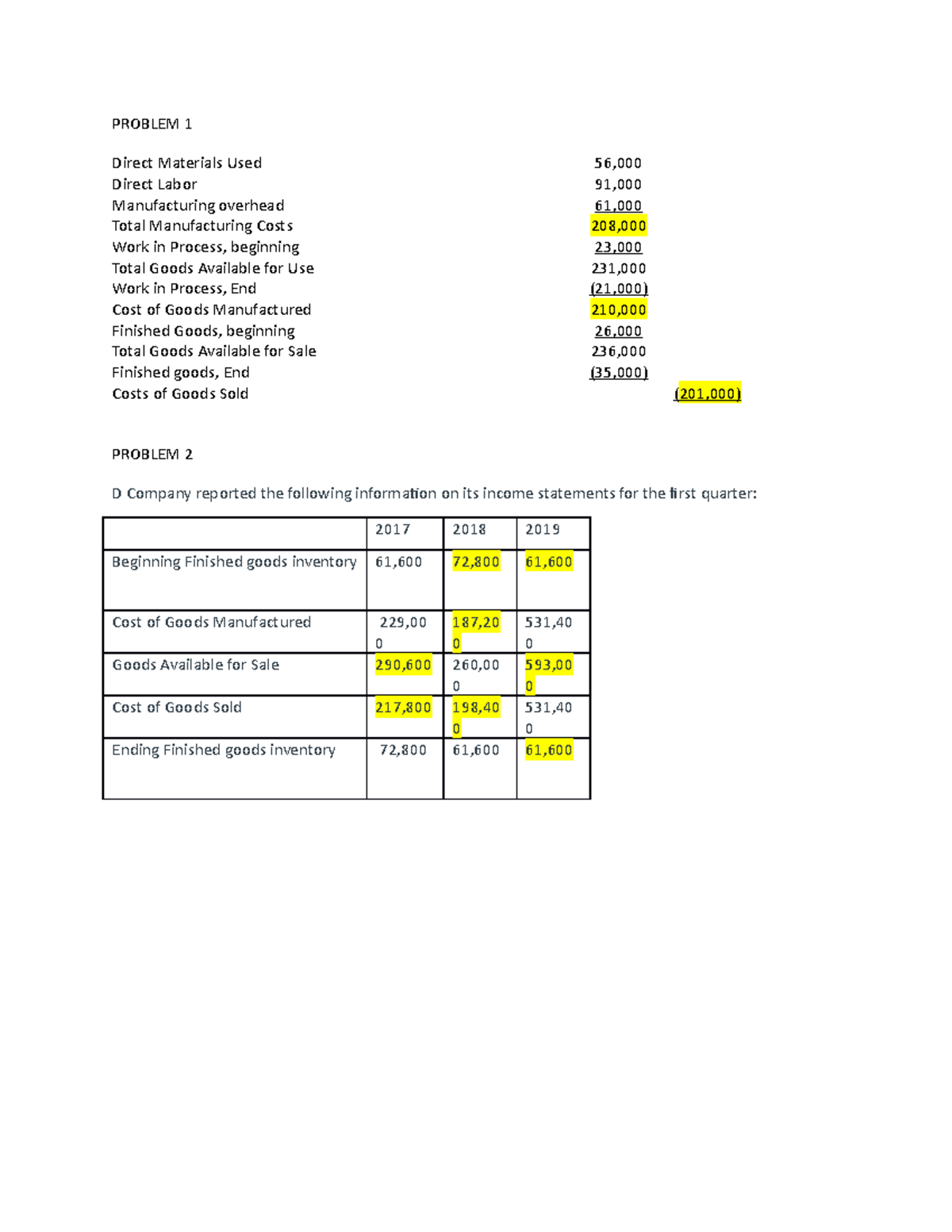 Corporation Accounting Quiz Reviwer Manufacturing - Direct Materials ...