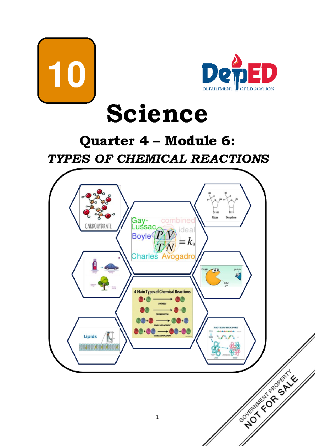 Science 10 Q4 SLe M6 - Science Quarter 4 – Module 6 : TYPES OF CHEMICAL REACTIONS 10 Science ...
