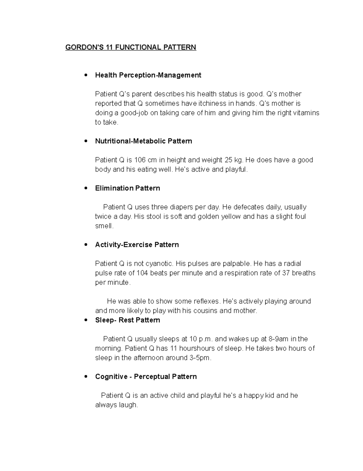 Gordon's bay area in the video - GORDON'S 11 FUNCTIONAL PATTERN Health ...