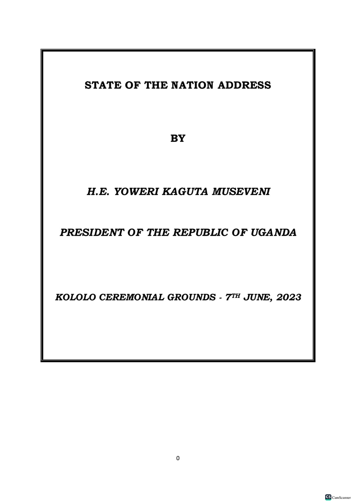 Speech - State OF THE Nation Address-1 - introducing law - Studocu