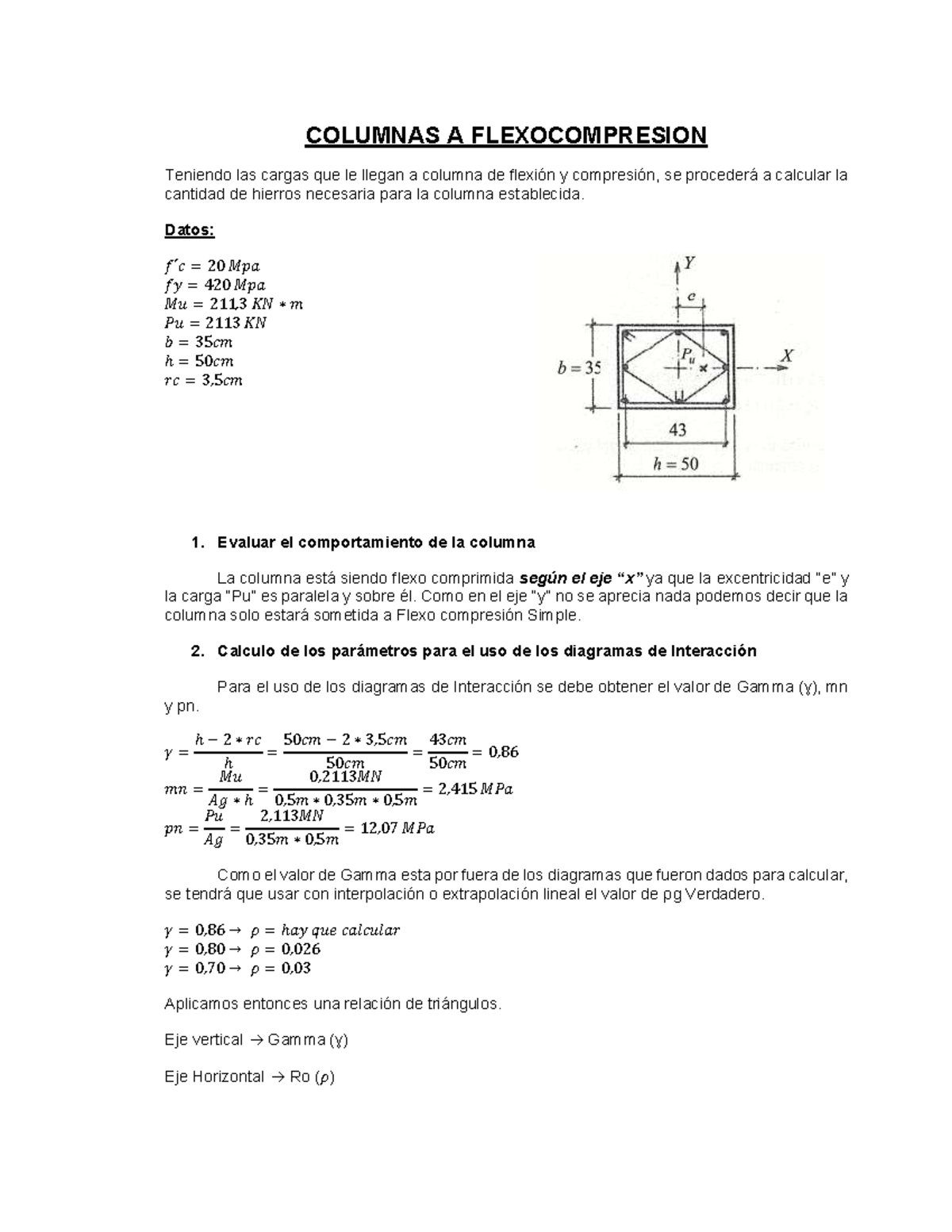 Ejemplo 4 2 Columas Flexocompresion - COLUMNAS A FLEXOCOMPRESION ...