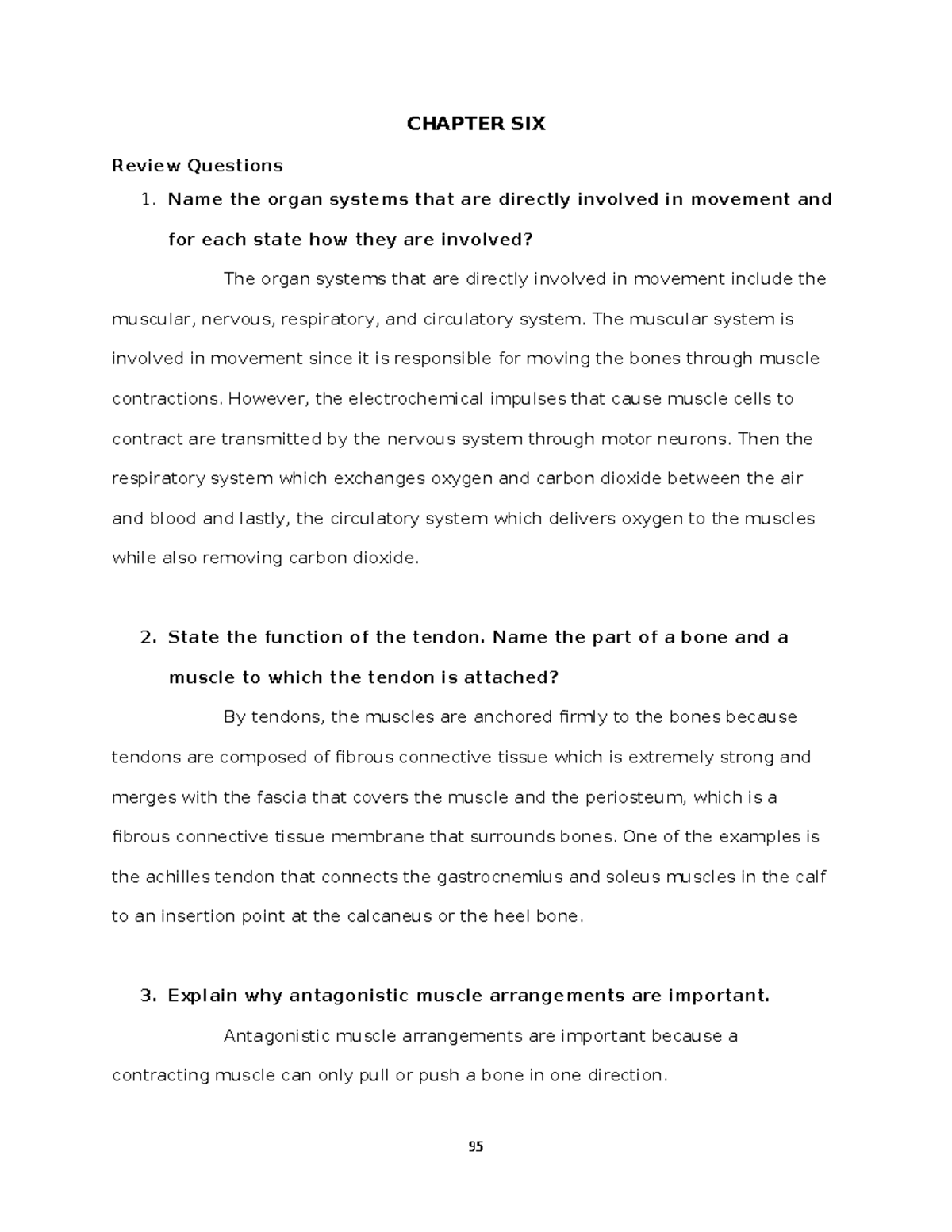 Chapter 6-Muscular System Review Questions - CHAPTER SIX Review ...