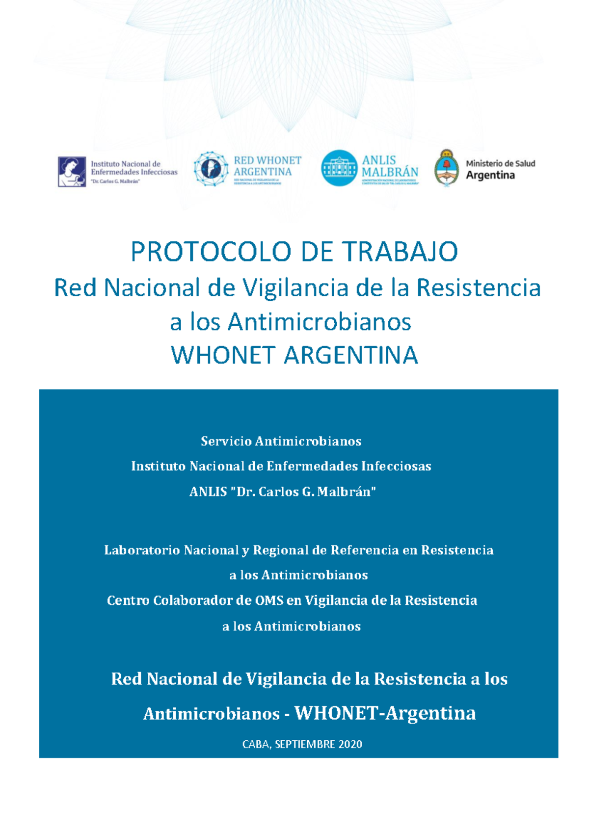 Protocolo RED Whonet Argentina 2020 v23 - PROTOCOLO DE TRABAJO Red ...