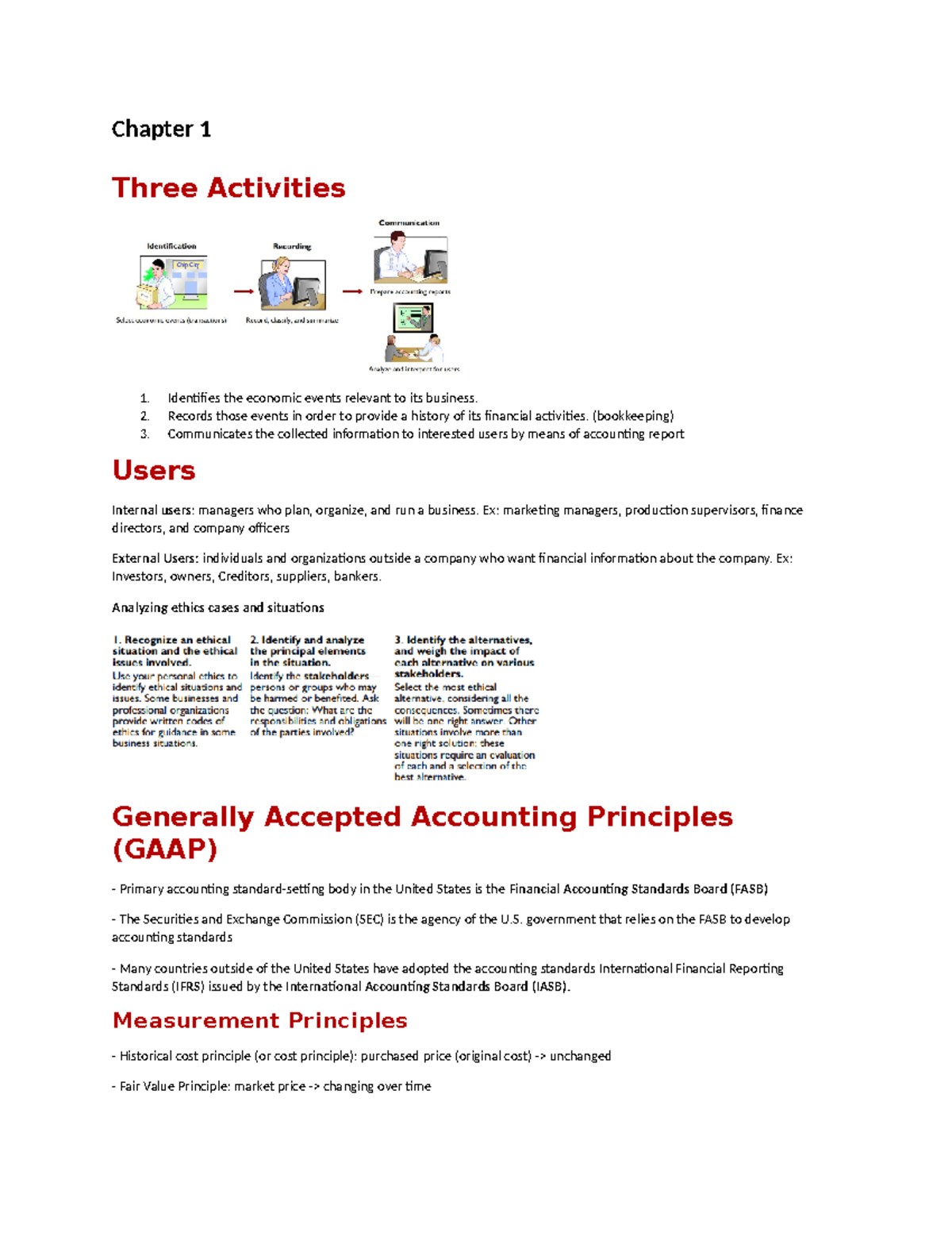 Chapter 1 PA note - Summary Principle of Accounting - Chapter 1 Three ...