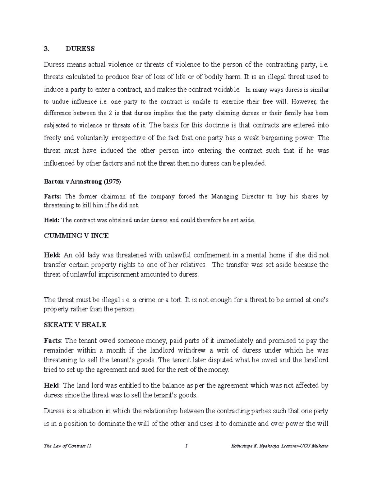 3. Duress - 3. DURESS Duress means actual violence or threats of ...