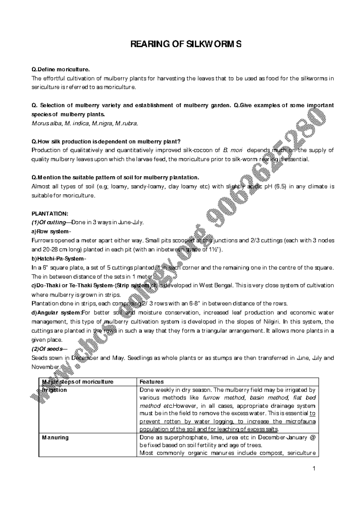 Rearing of Silkworms - 1 Q moriculture. The effortful cultivation of ...
