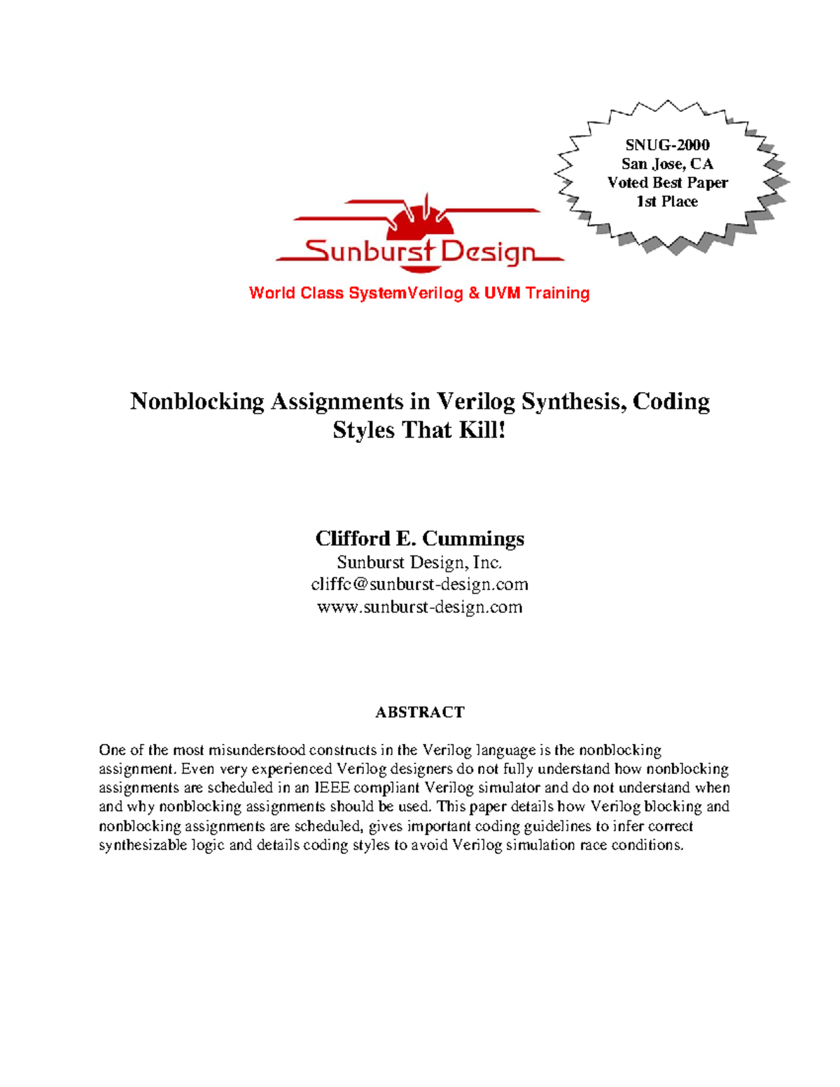Verilog design sunburst design - World Class SystemVerilog & UVM ... Verilog design sunburst design - World Class SystemVerilog & UVM ...