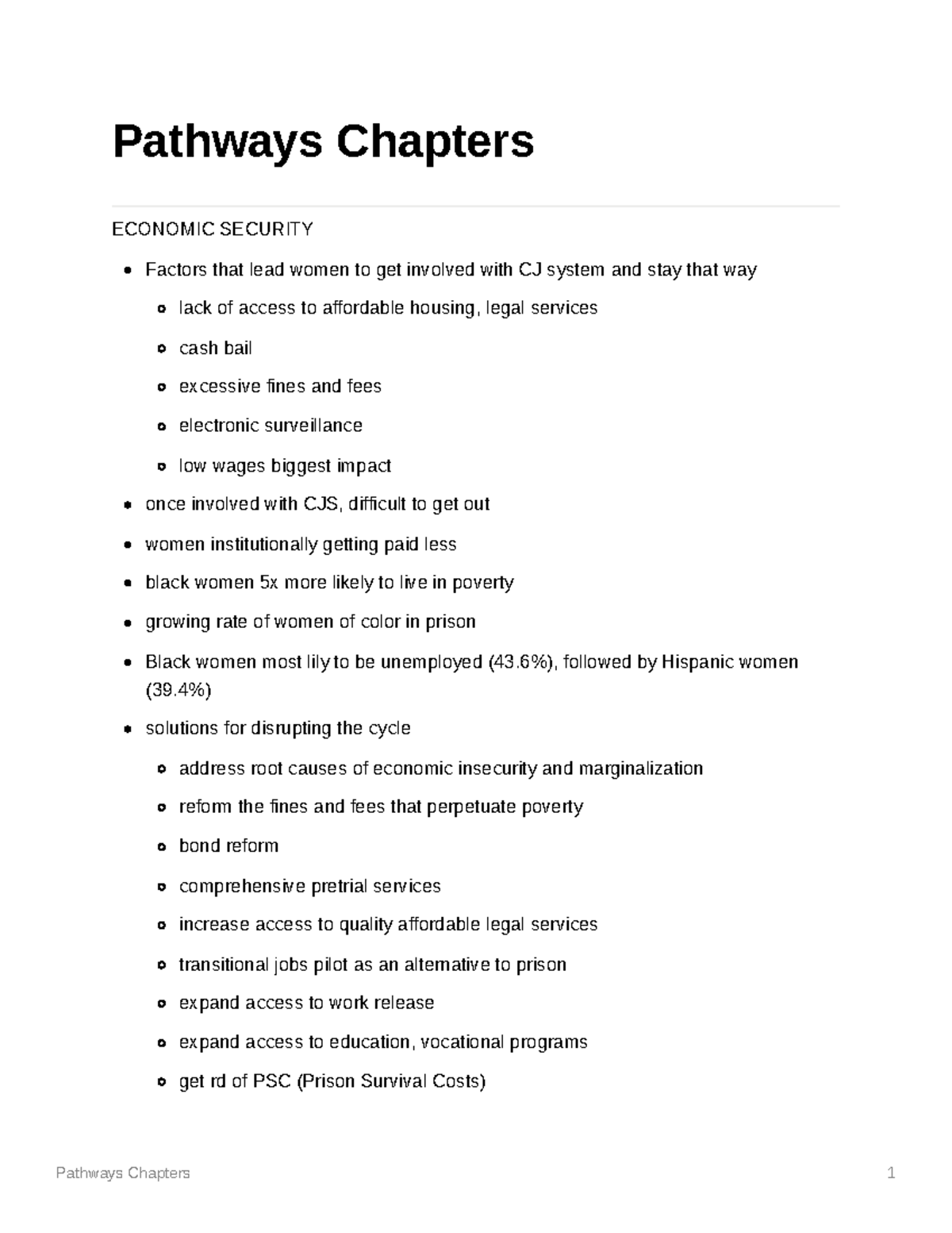 Pathways to Crime - Pathways Chapters 1 Pathways Chapters ECONOMIC ...