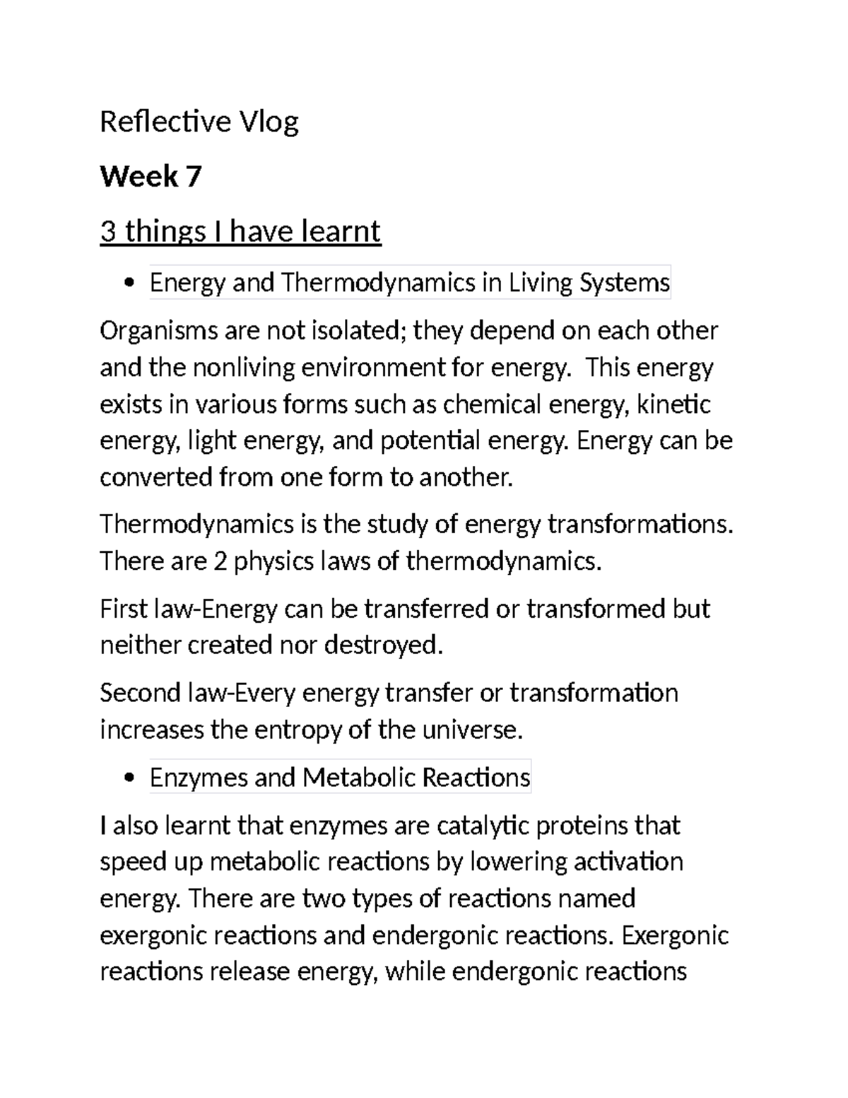 Refelction week 8 9 - Reflective Vlog Week 7 3 things I have learnt ...