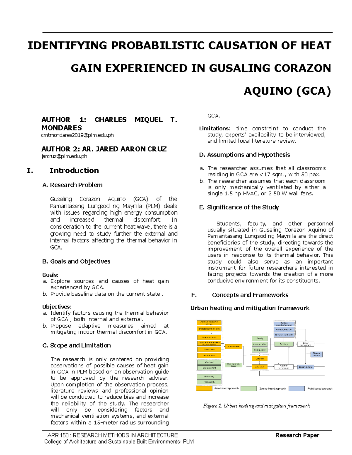 RMA Final Mondares - IDENTIFYING PROBABILISTIC CAUSATION OF HEAT GAIN EXPERIENCED IN GUSALING ...