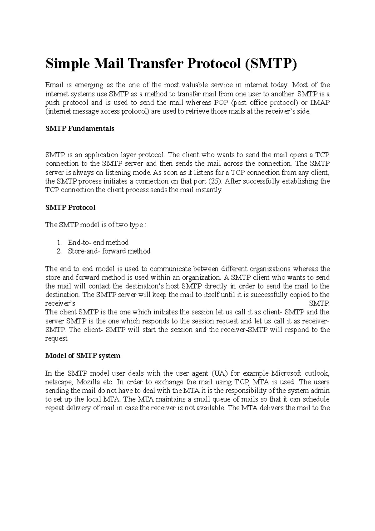 Smtp in application layer - Simple Mail Transfer Protocol (SMTP) Email ...