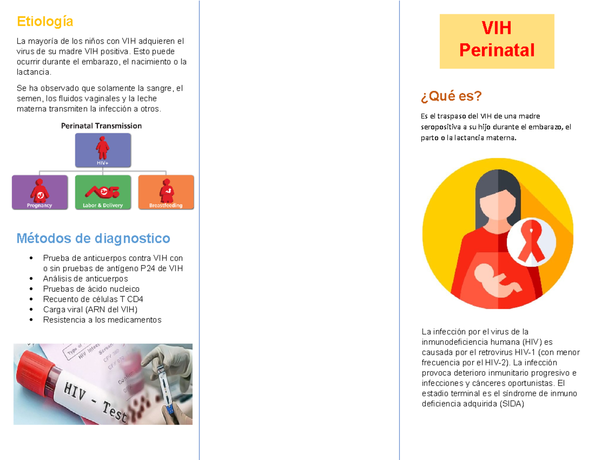 Tríptico VIH perinatal - Etiología La mayoría de los niños con VIH ...