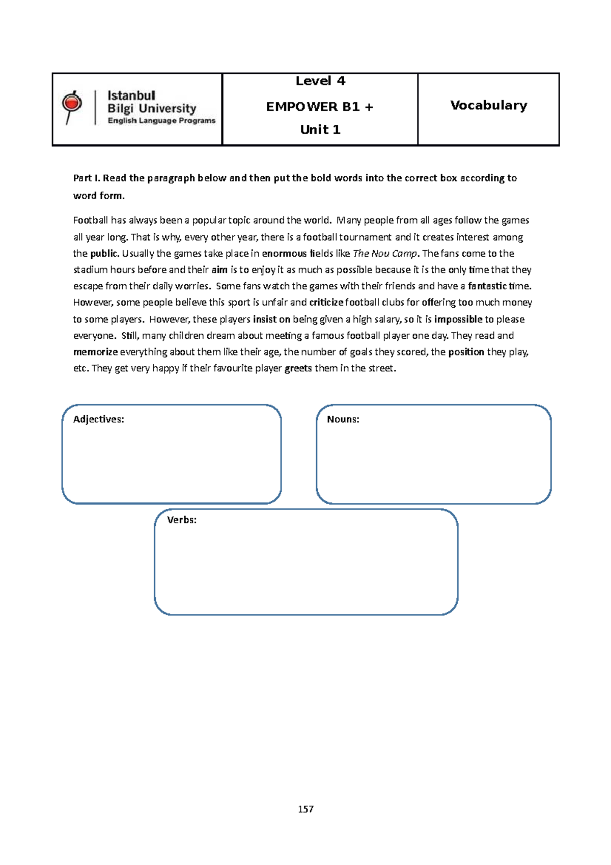 4 L4 Empower Vocabulary Tasks- S Copy 2020-2021 - Level 4 EMPOWER B1 ...