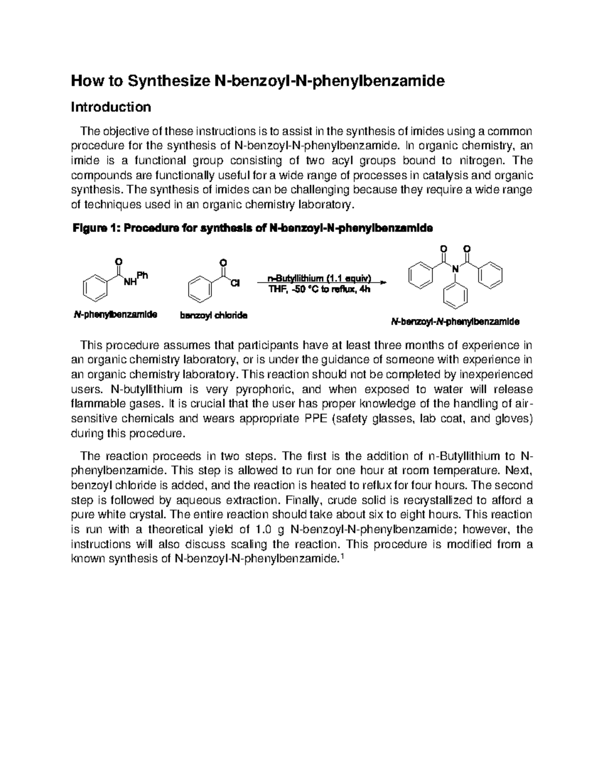 Instructions - Chemical Synthesis - How to Synthesize N-benzoyl-N ...