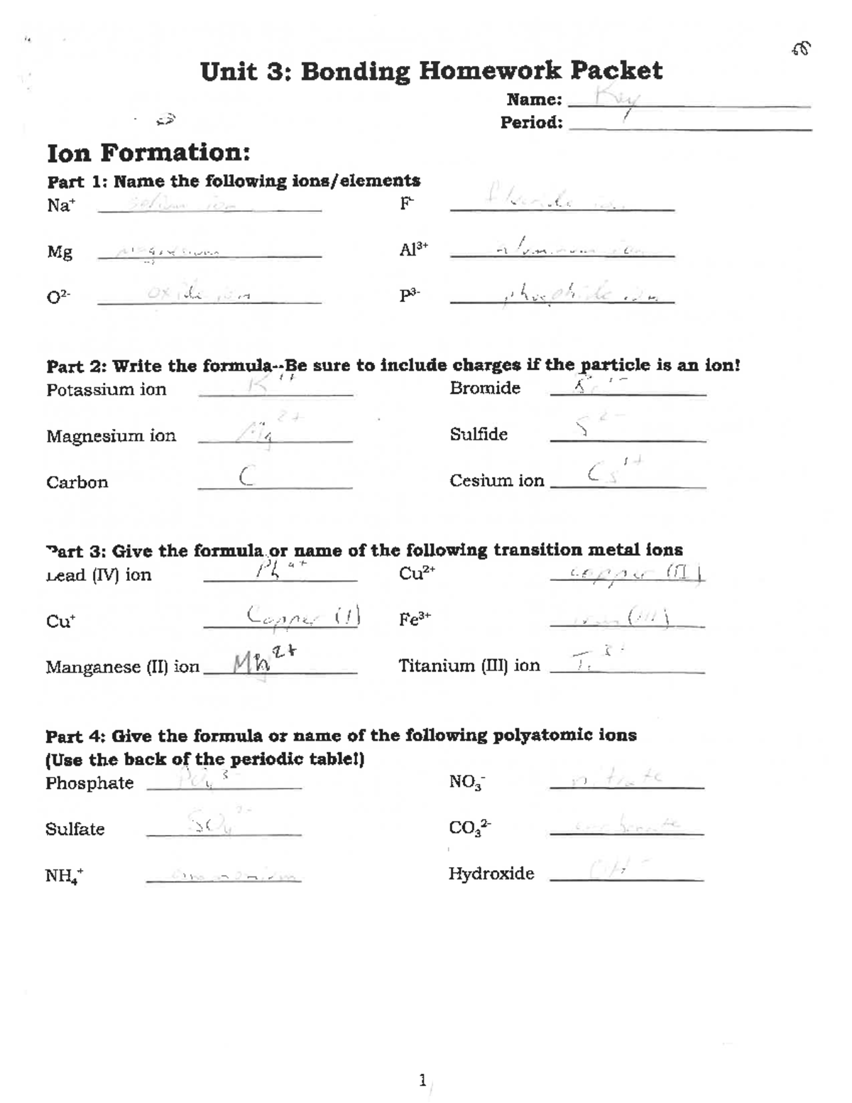 Unit 3 HW key - Lecture notes of their class so you dont have to go to ...