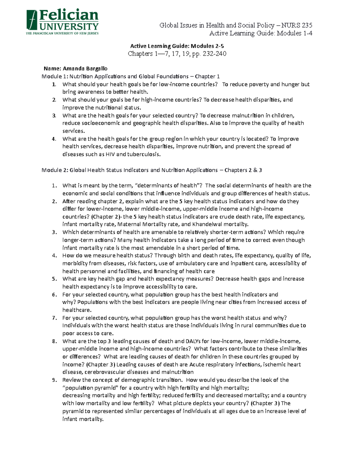 Active Learning Guide NURS235 01-2 - Active Learning Guide: Modules 1- Active Learning Guide ...