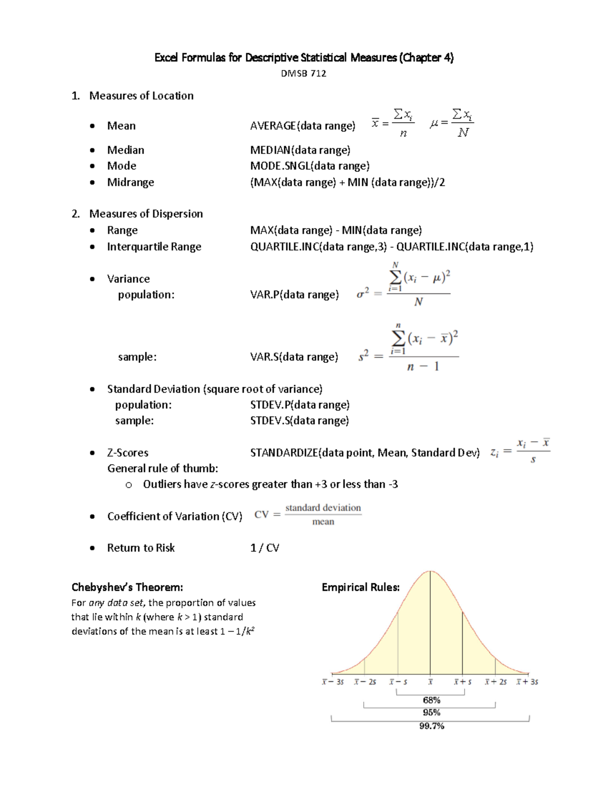 4- Formulas for Descriptive Statistical Measures - of Skewness (CS ...