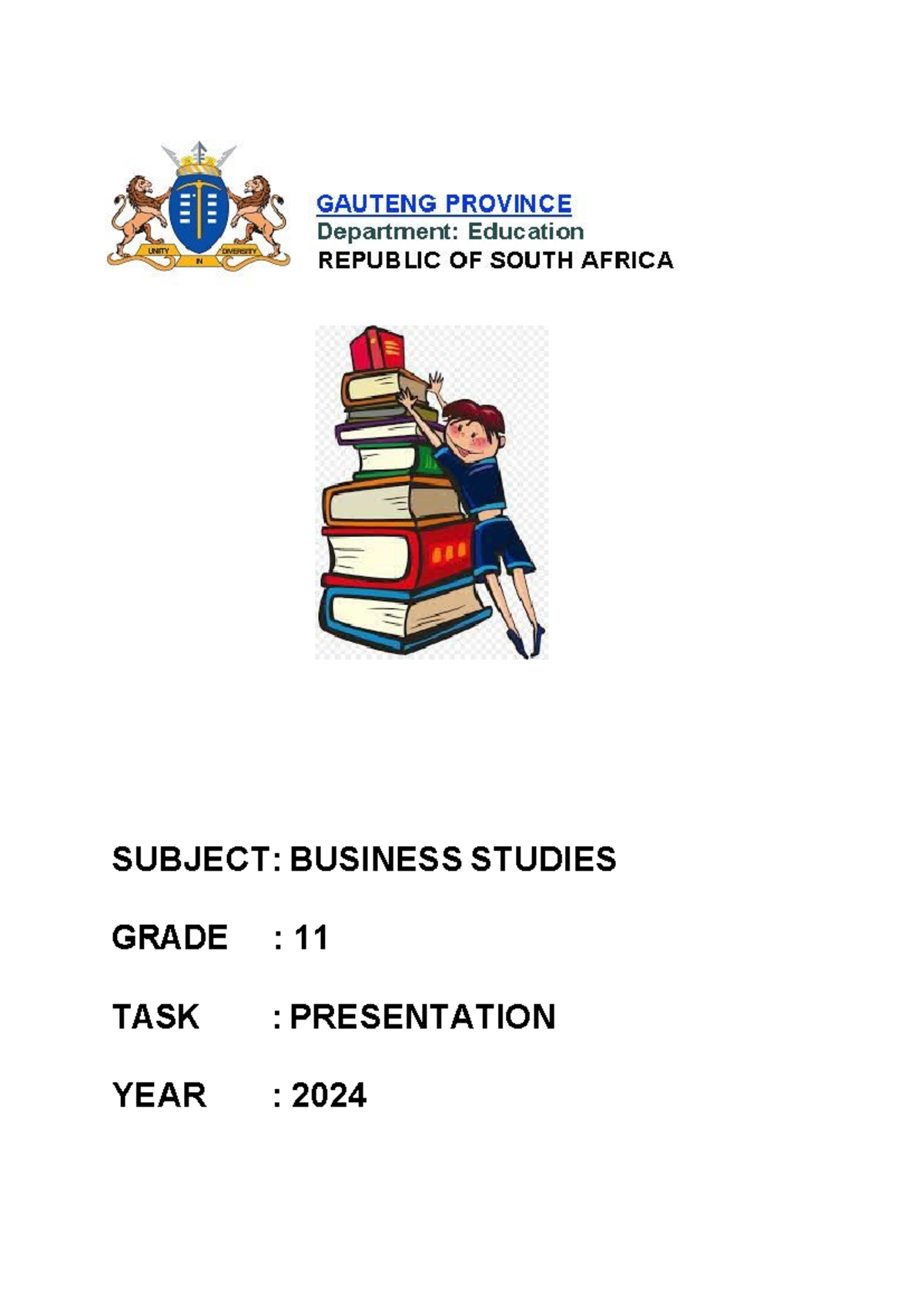 2024 Grade 11 TERM 2 SBA TASK Presentation W2 - SUBJECT: BUSINESS ...