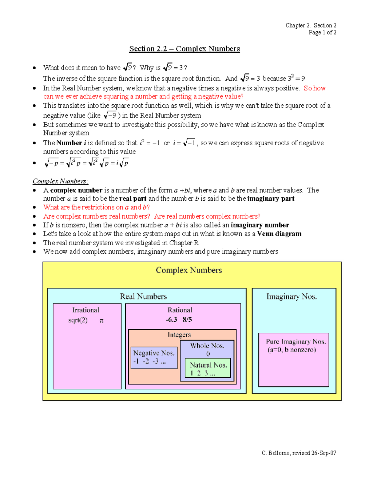 Ch02-Sect02 MATH 124 College Algebra 2010 - Chapter 2. Section 2 Page 1 ...