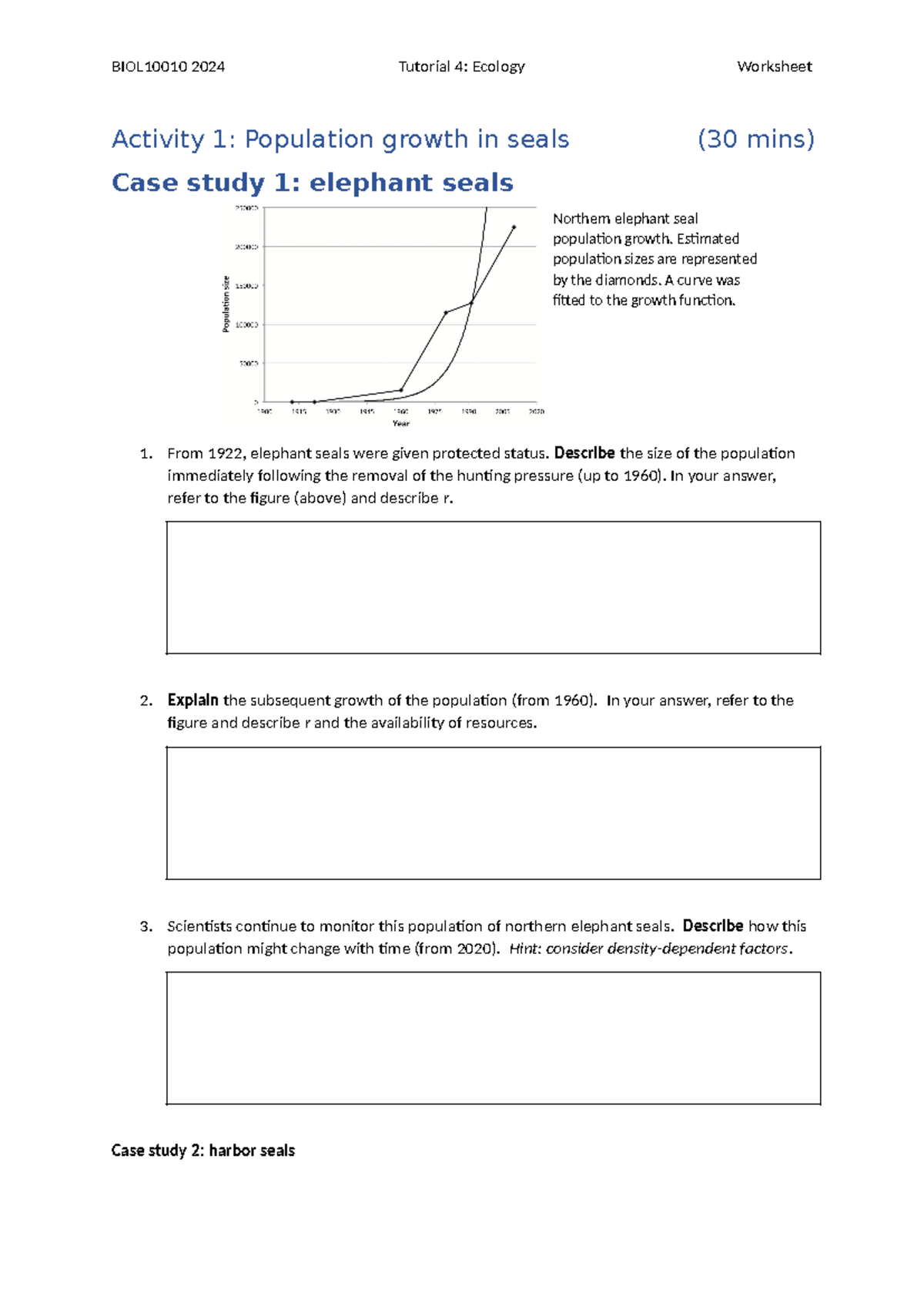 BIOL10010 2024 Tutorial 4 worksheet - Activity 1: Population growth in ...