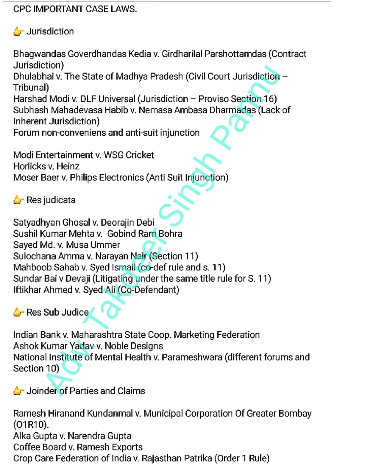 Evidence leading case list - Llb 3 years - Studocu