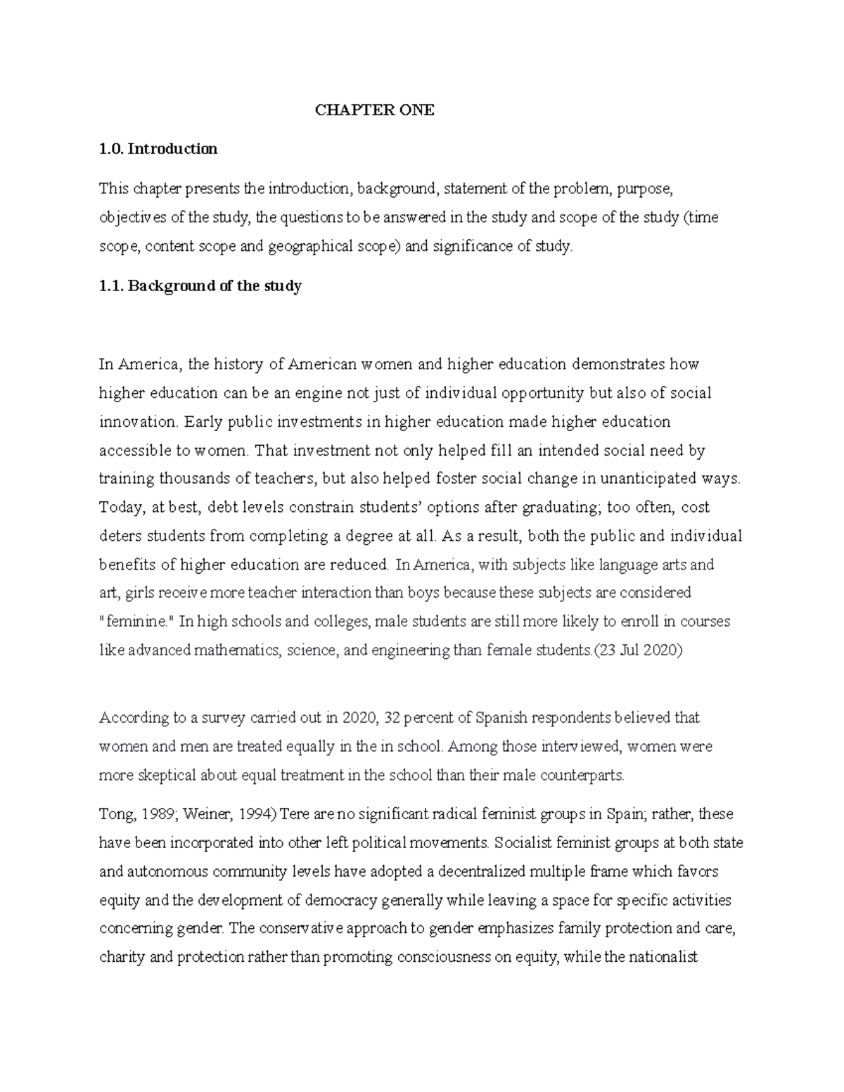 Chapter ONE - THE BEST ONE - CHAPTER ONE Introduction This chapter ...