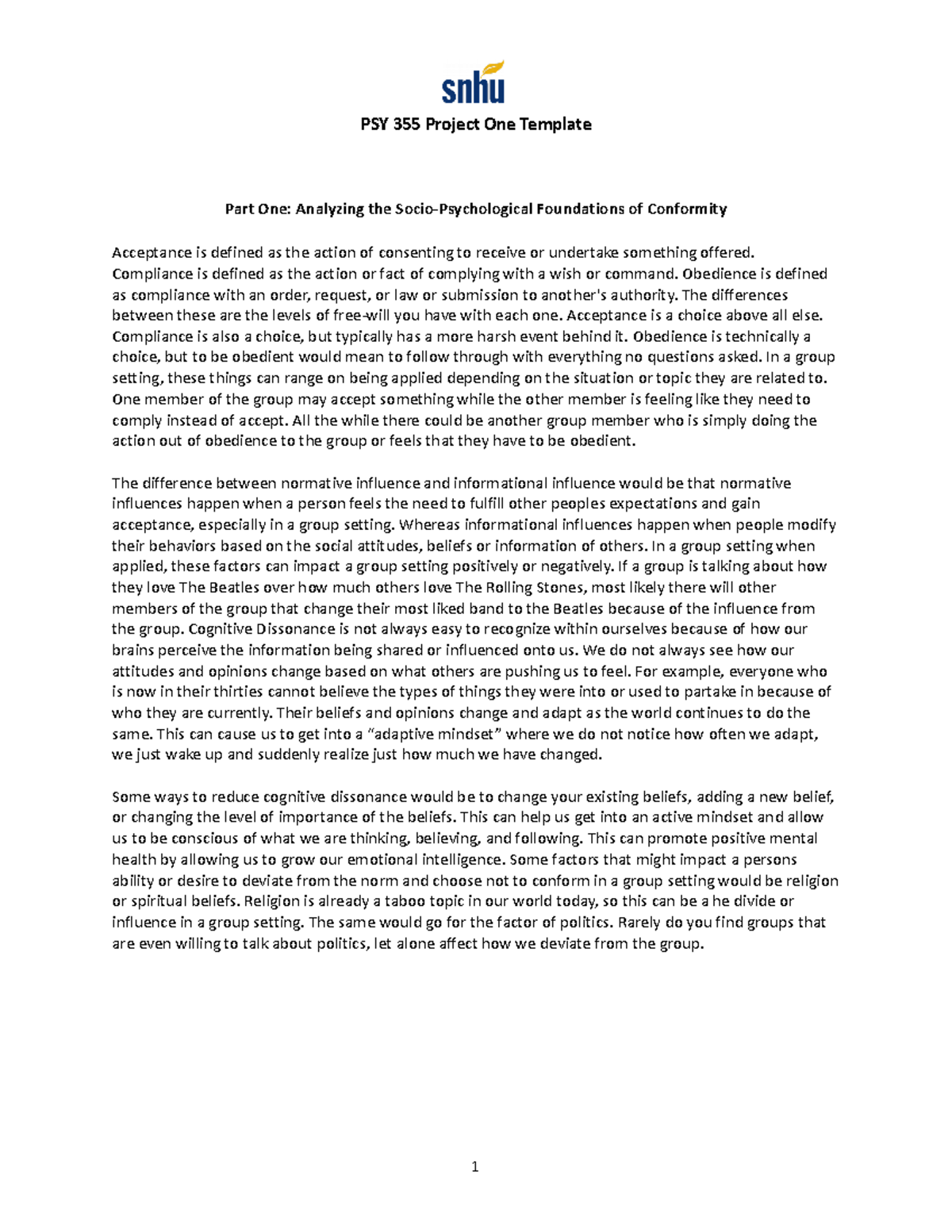 PRO 1 - project one - PSY 355 Project One Template Part One: Analyzing ...