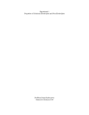 Acid Base Titration - Chemistry 1210 Lab report containing an abstract ...