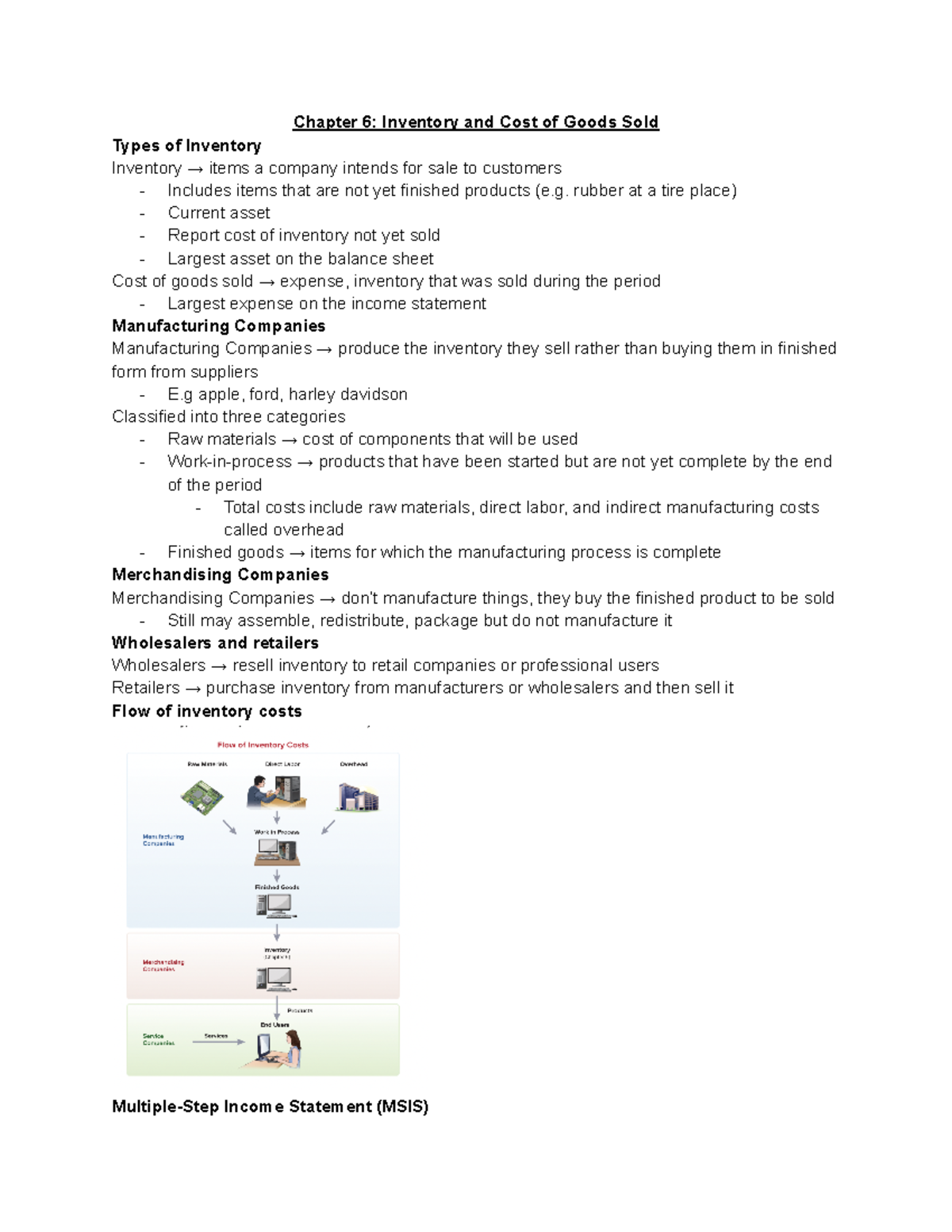 Chapter 6 Notes 225 - Google Docs - Chapter 6: Inventory and Cost of ...
