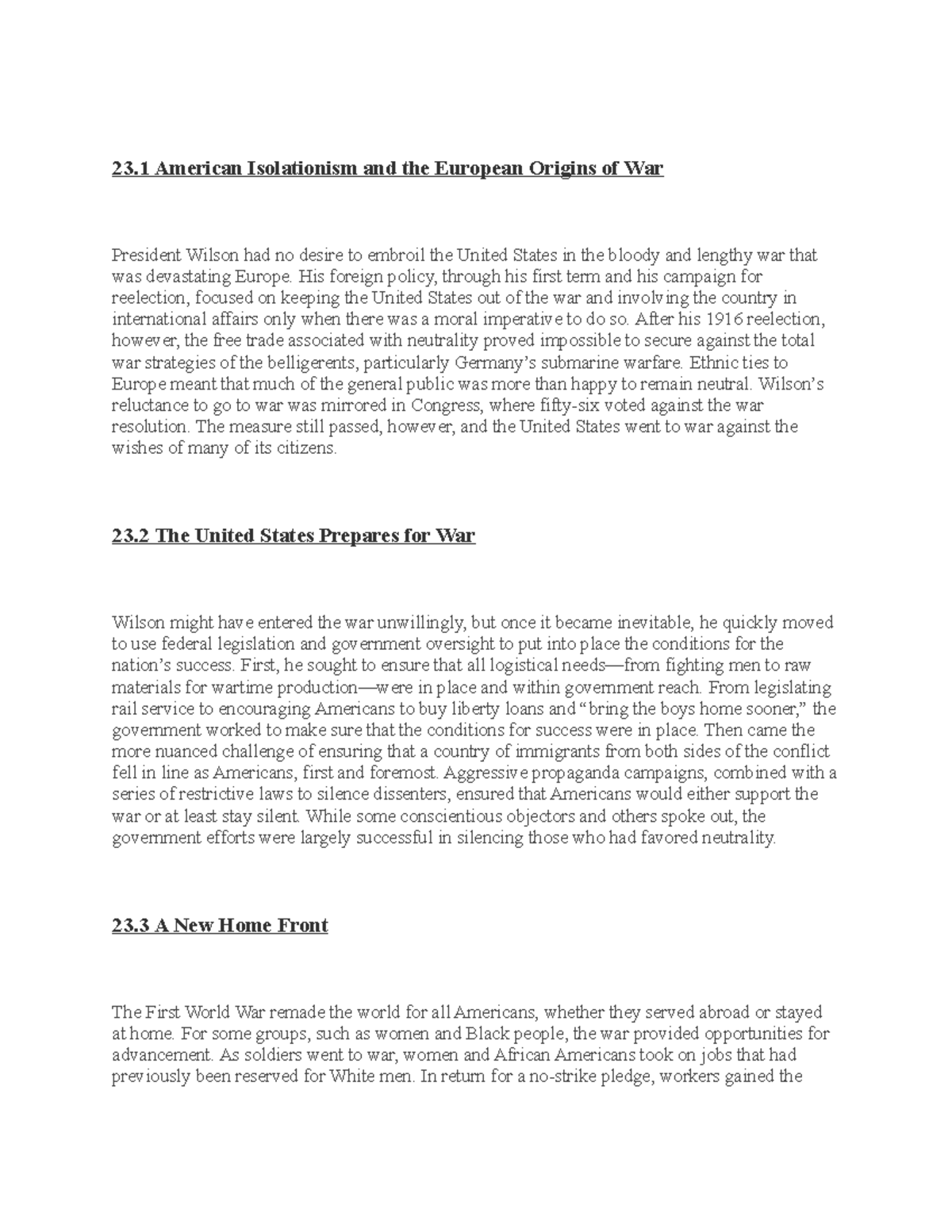 US History Chapter 23 Summary - 23 American Isolationism and the ...
