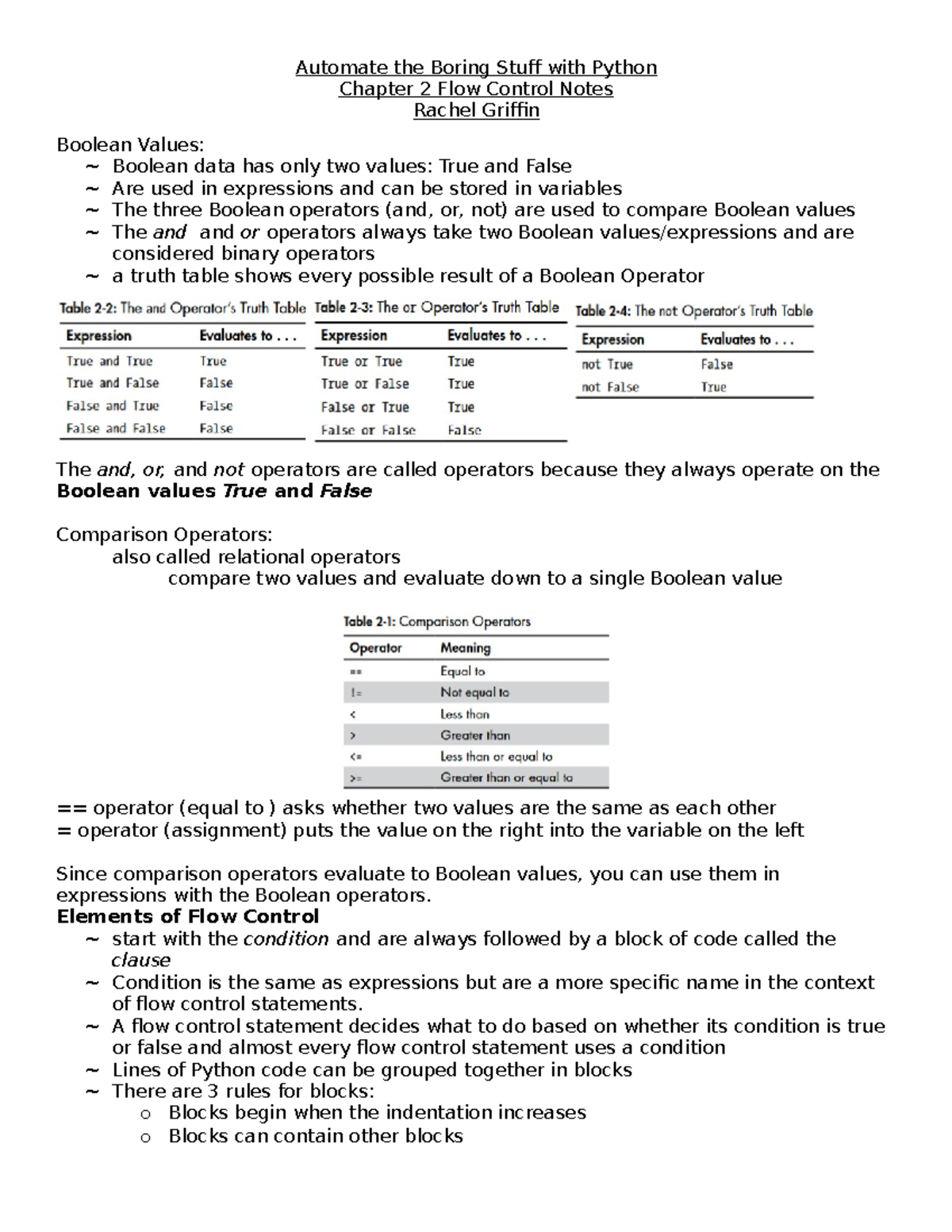Automate the Boring Stuff with Python - Elements of Flow Control ...