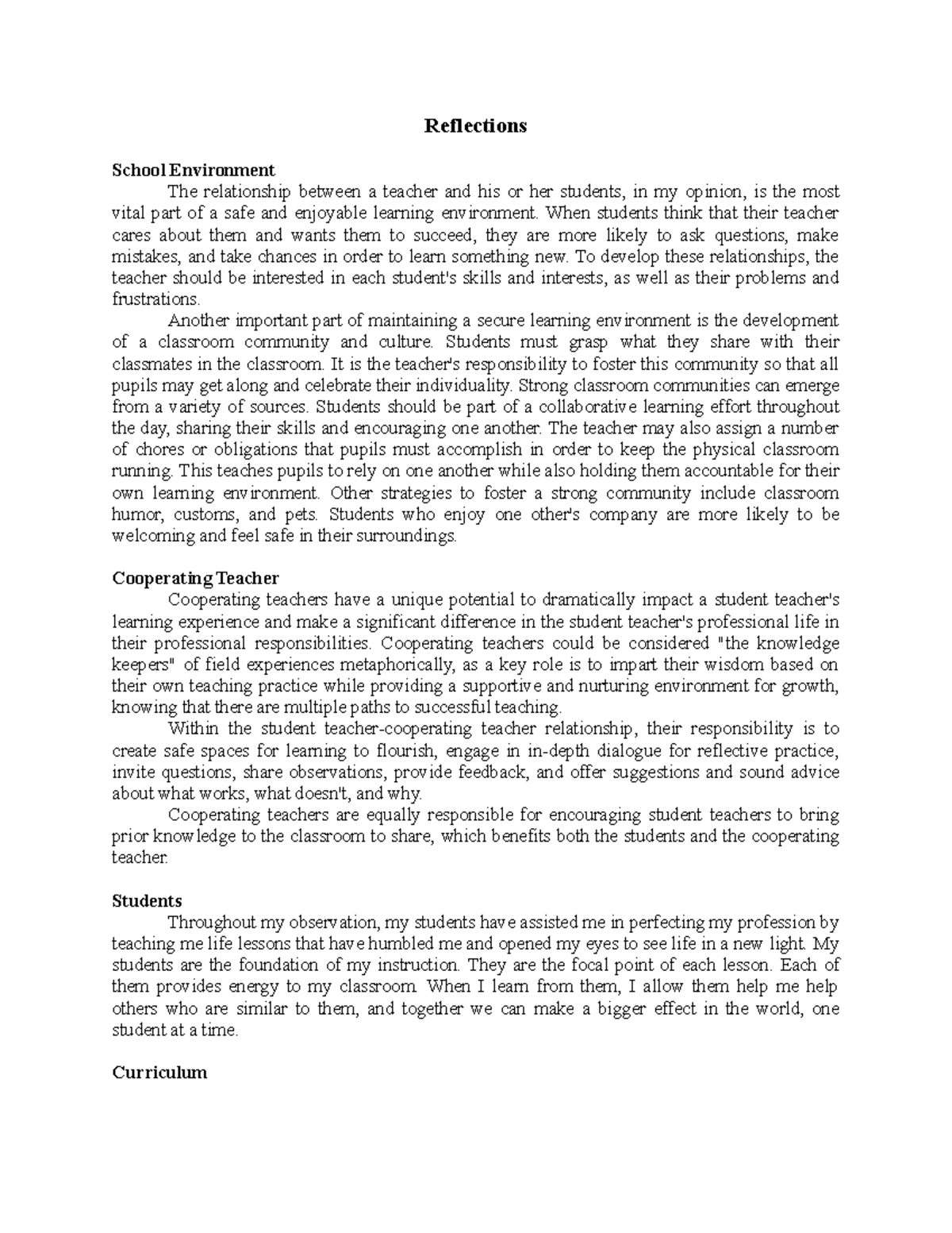 Fs2portfolio 2nd part - action research - Reflections School ...