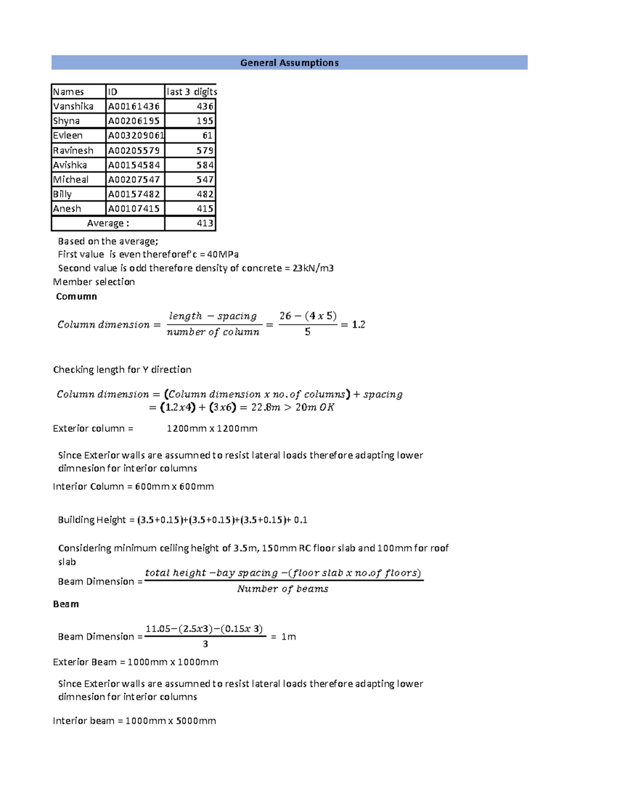 Load analysis - This contains part of assignment of structural ...
