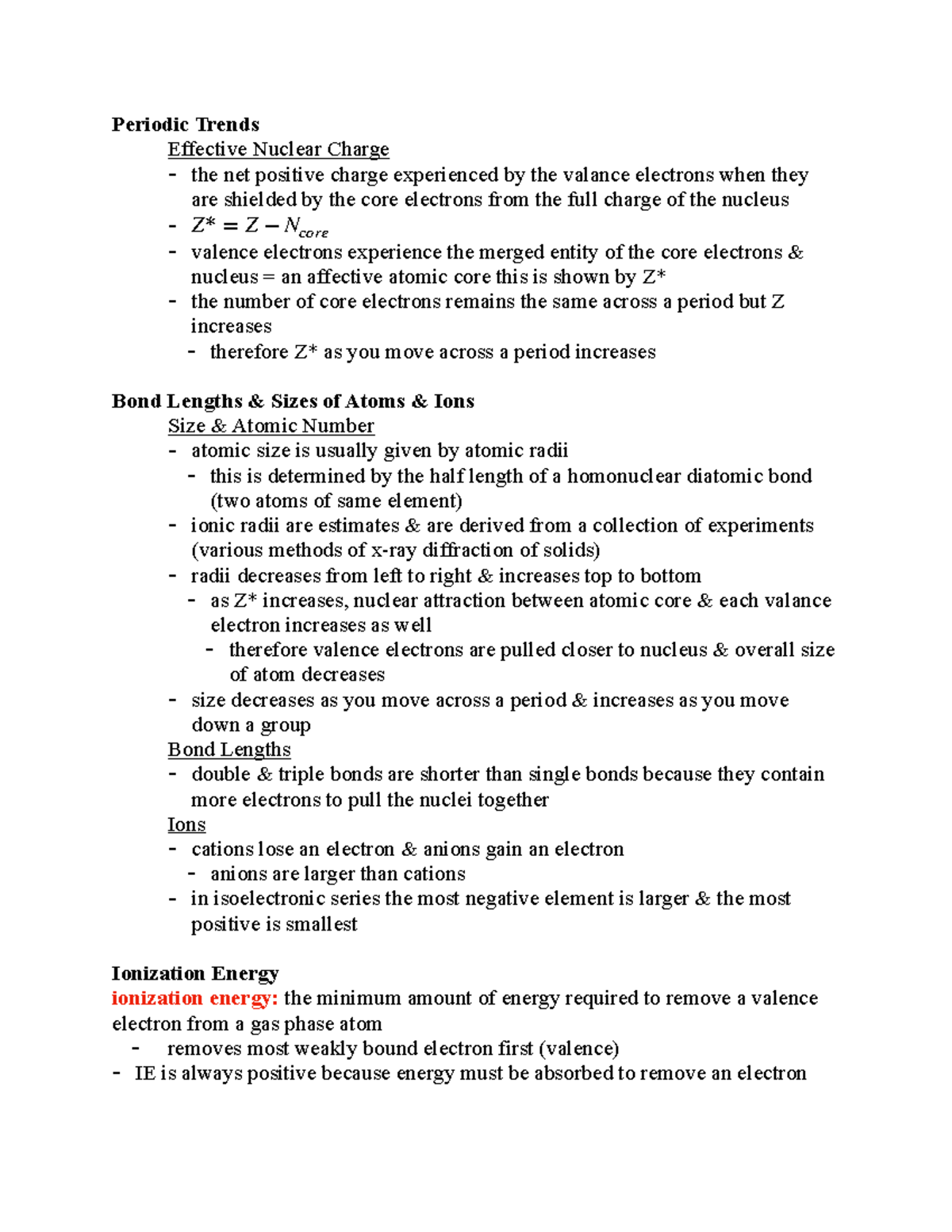 Chapter Two: The Periodic Table & Periodic Trend - Periodic Trends ...