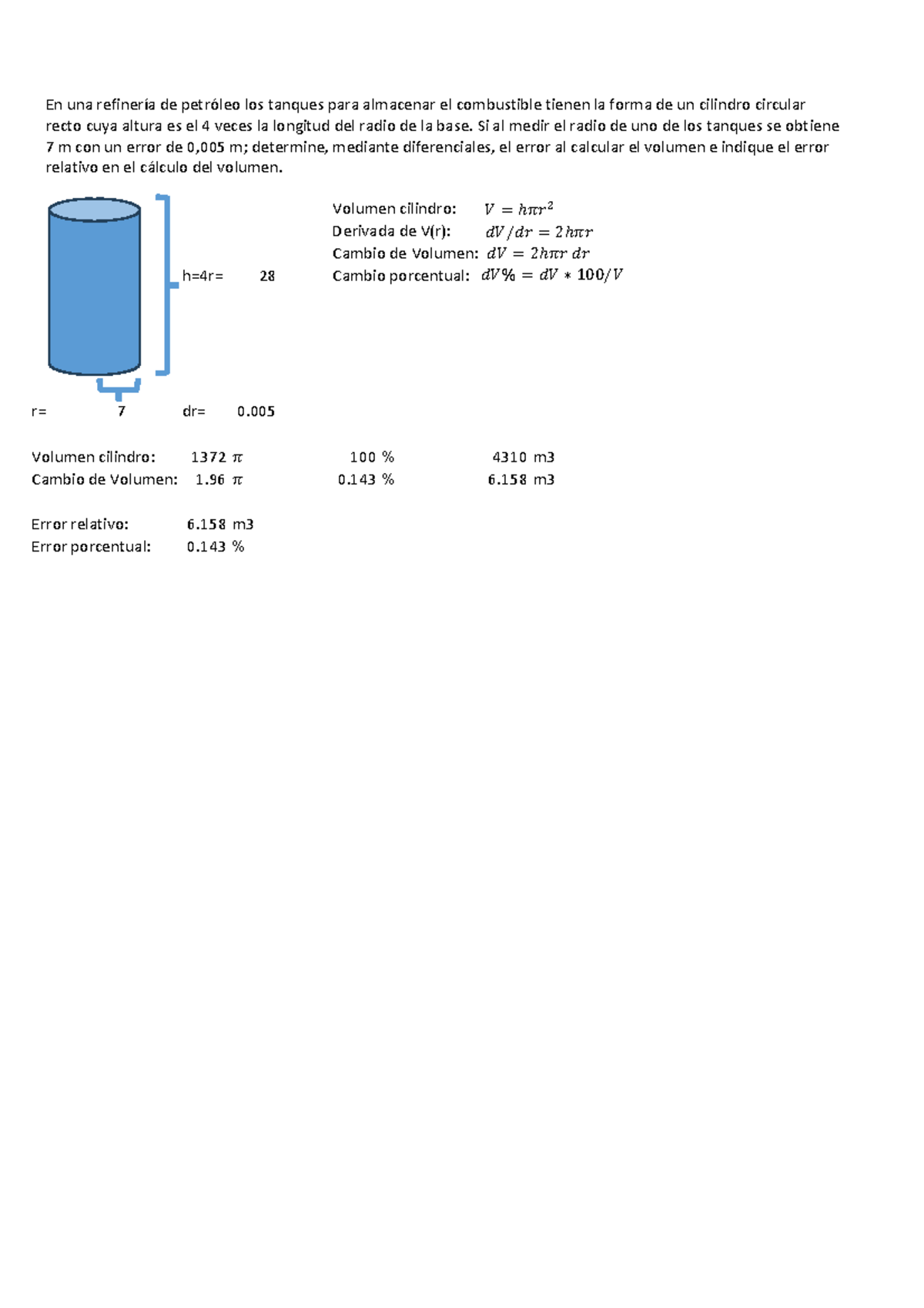 Semana 7. Presentación DEL TEMA - Volumen cilindro: Derivada de V(r ...