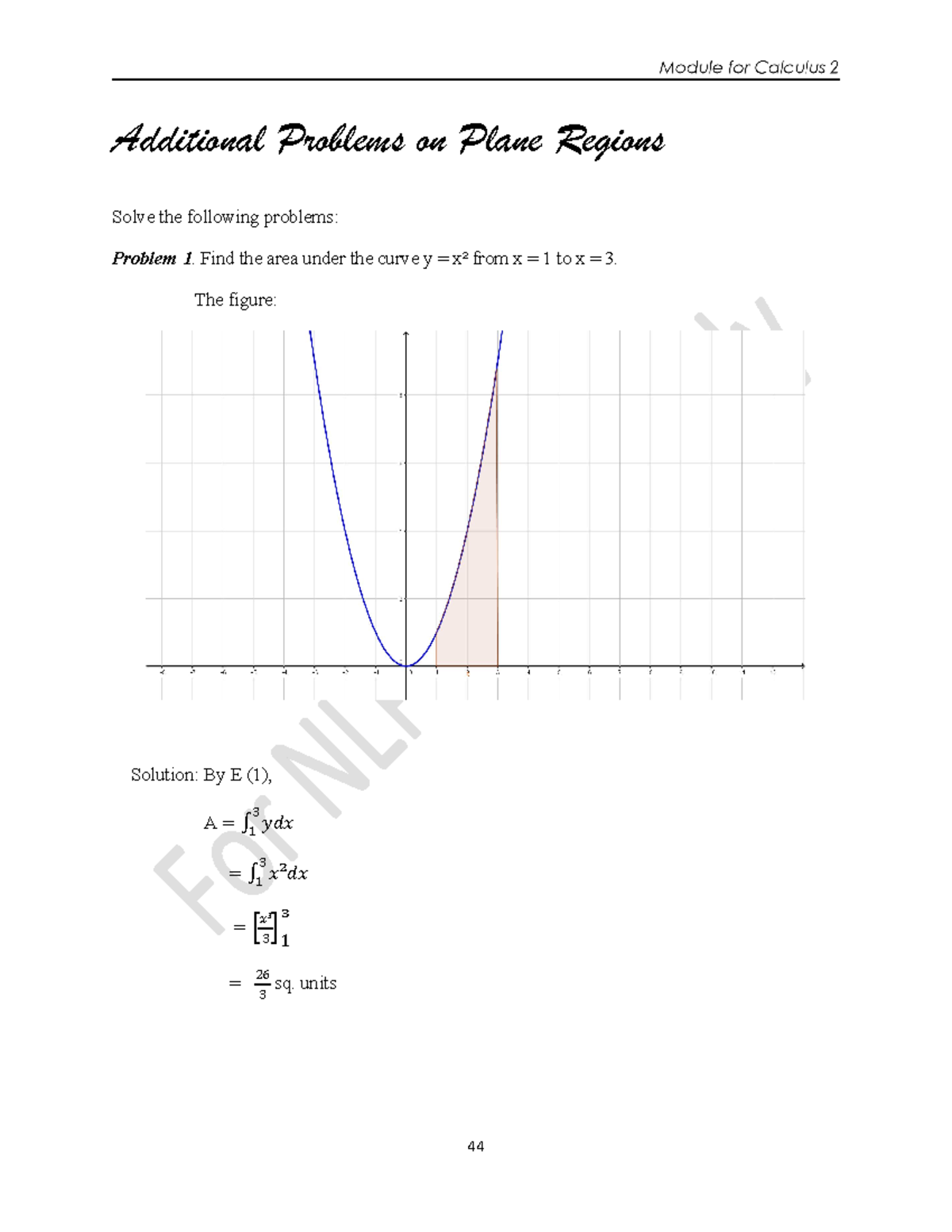 Calculus 2 - Lesson 5 (Additional Problems on Plane Regions ...