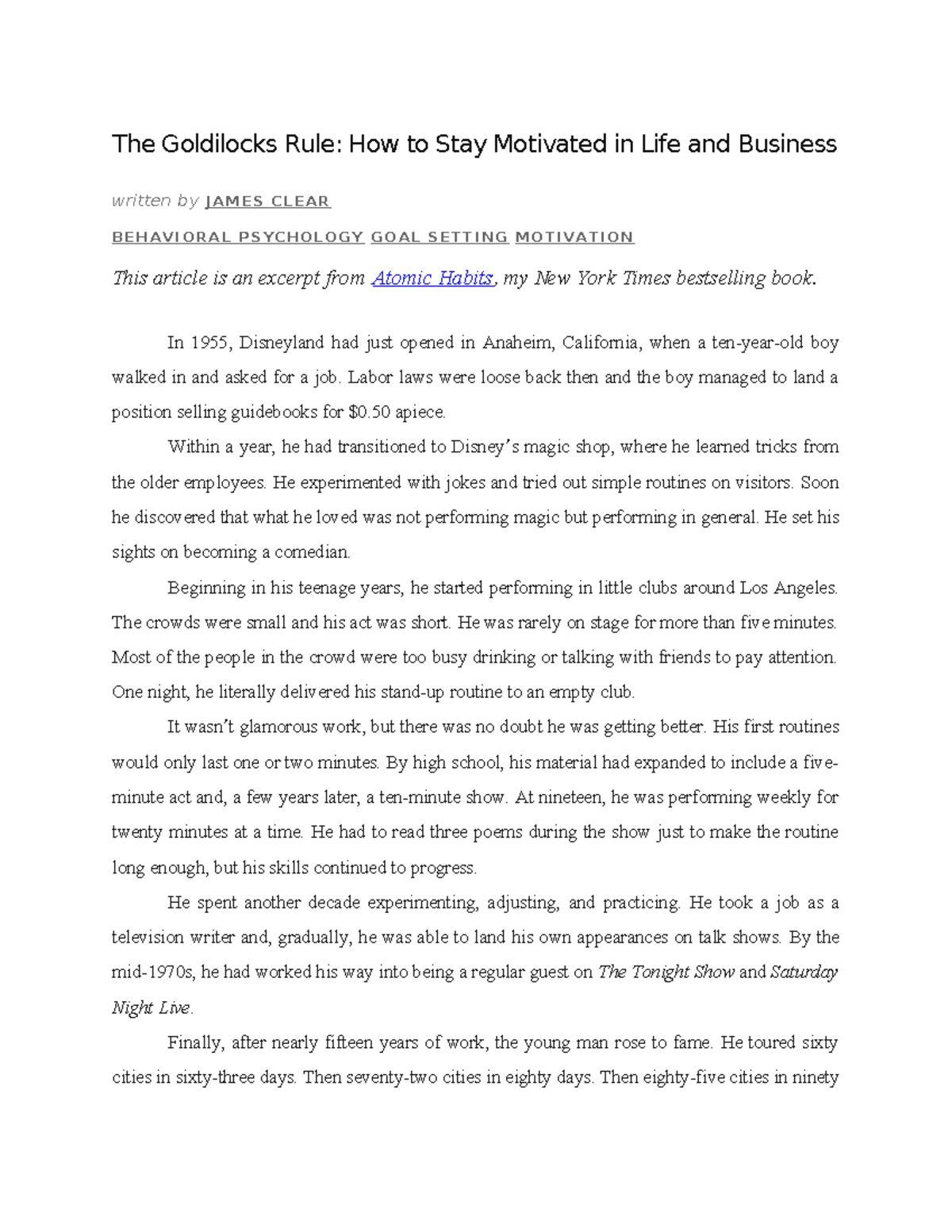 The goldilocks - text - The Goldilocks Rule: How to Stay Motivated in ...