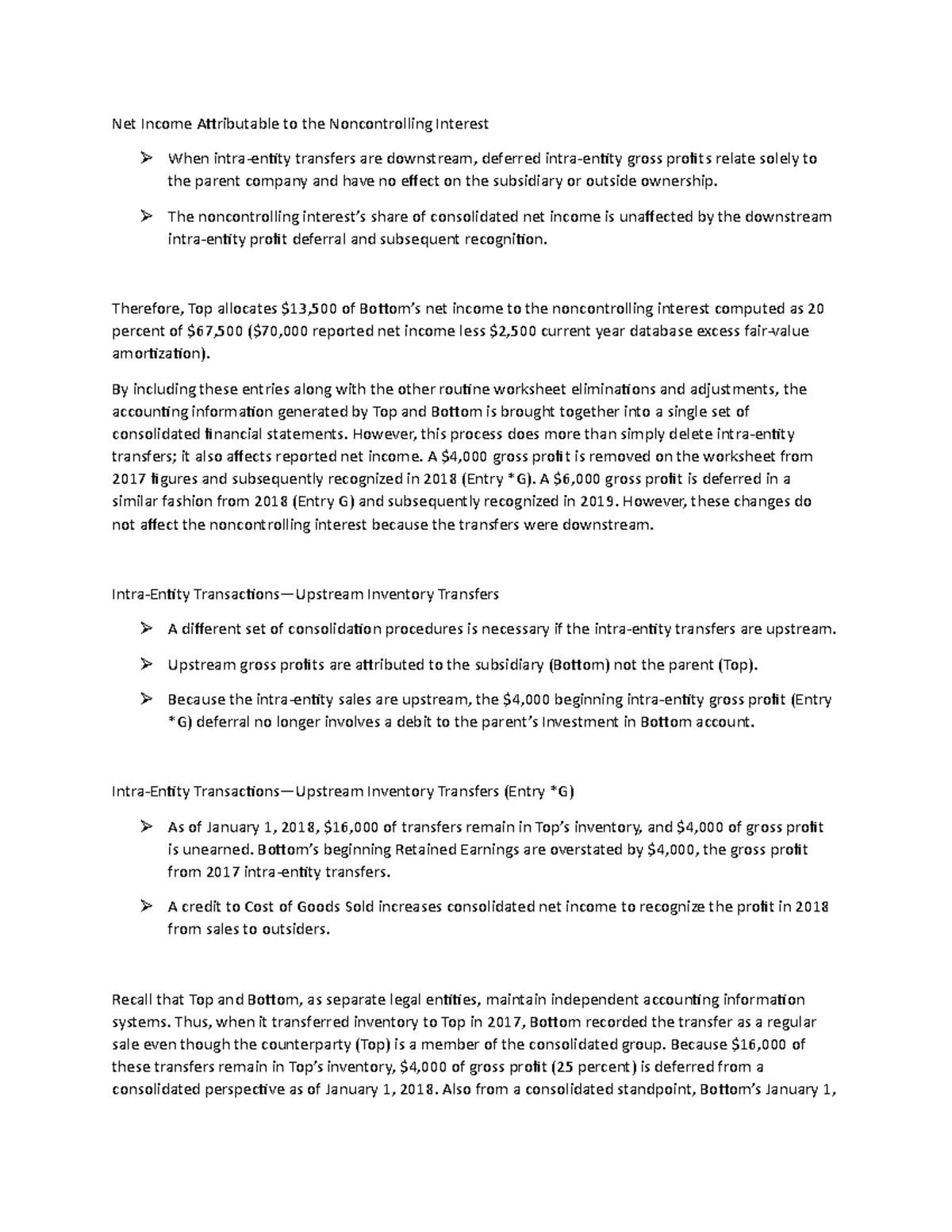 Lecture Notes 5 d - Net Income Attributable to the Noncontrolling ...