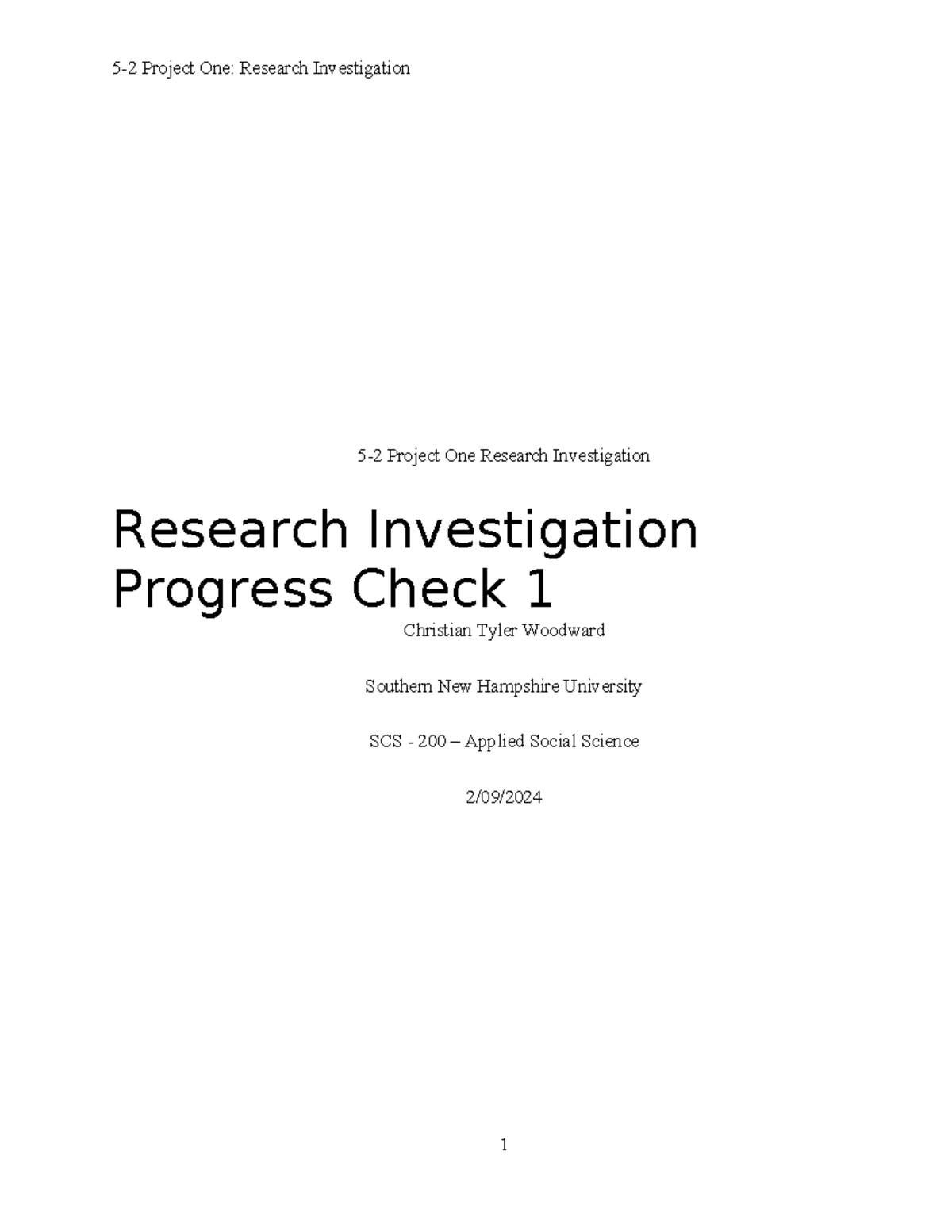 5-2 Project One - week 5 work - 5-2 Project One Research Investigation ...