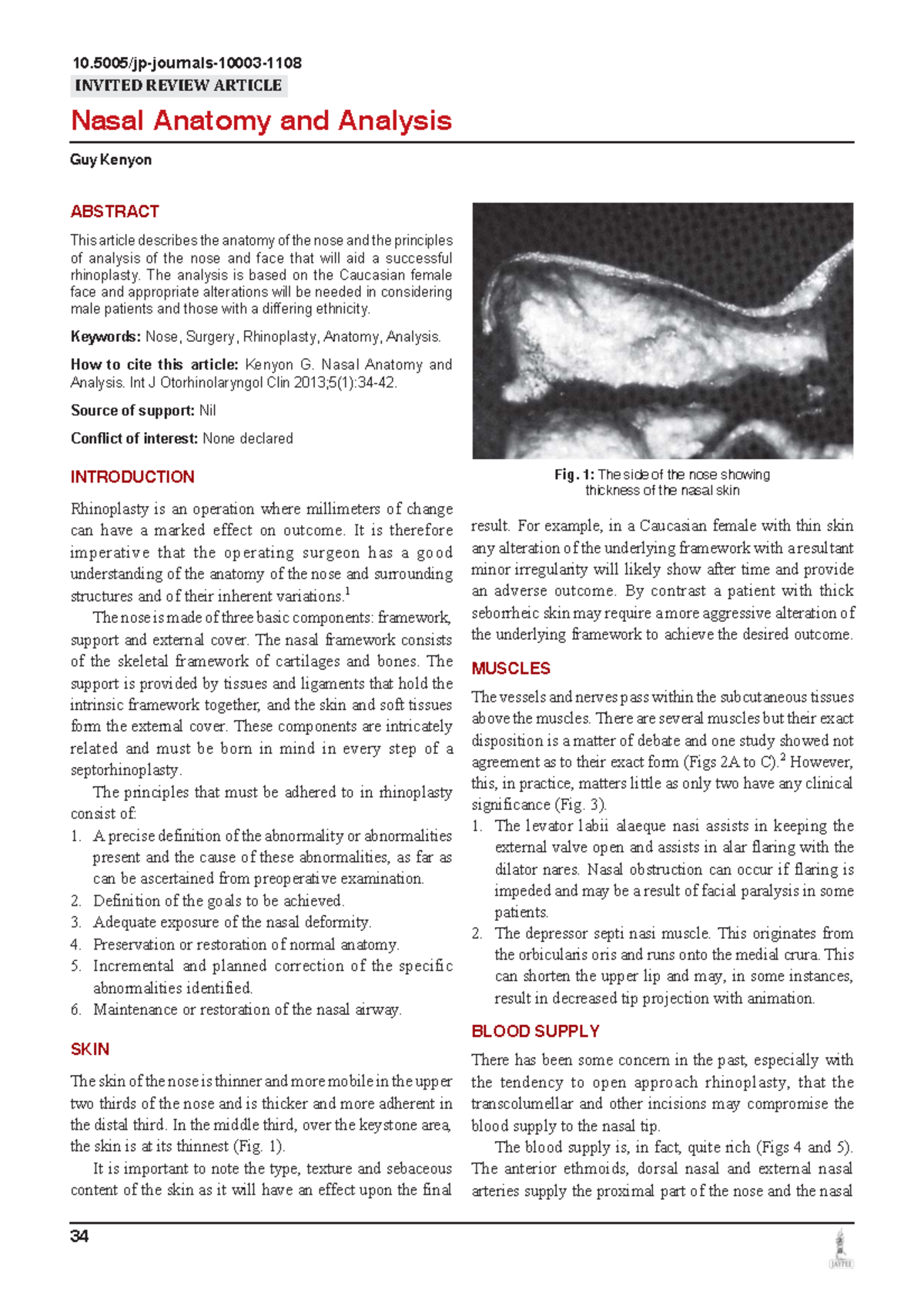 Anatomia punta nasal - 34 Guy Kenyon INVITED REVIEW ARTICLE Nasal ...