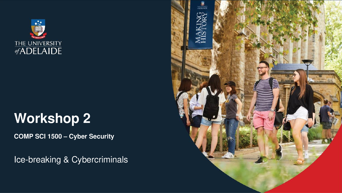 Workshop W2 Cybersecurity - Workshop 2 COMP SCI 1500 – Cyber Security ...
