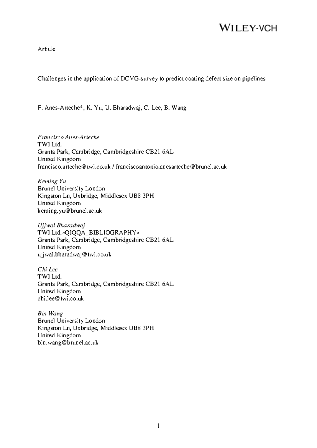 Challenges in the application of DCVG survey to predict coating defect ...