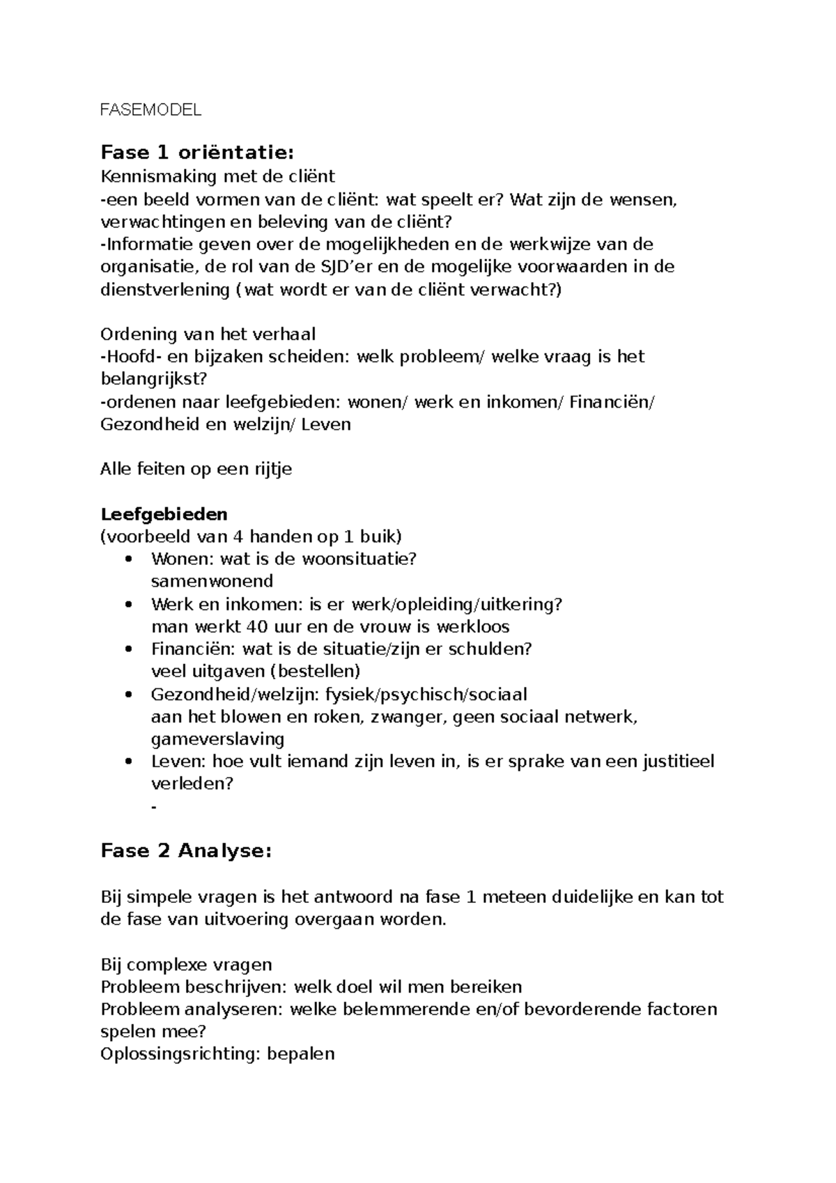 Fasemodel stappen - FASEMODEL Fase 1 Kennismaking met de beeld vormen ...