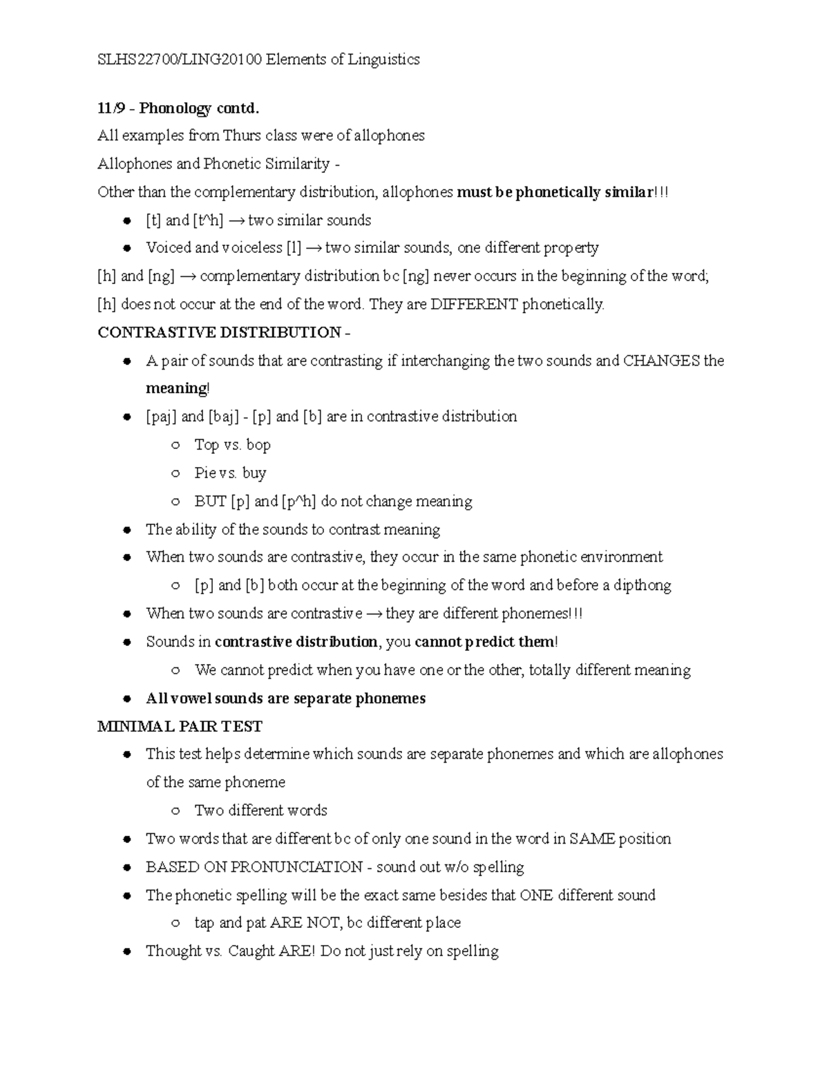 SLHS 227 - Phonology continued - 11/9 - Phonology contd. All examples ...